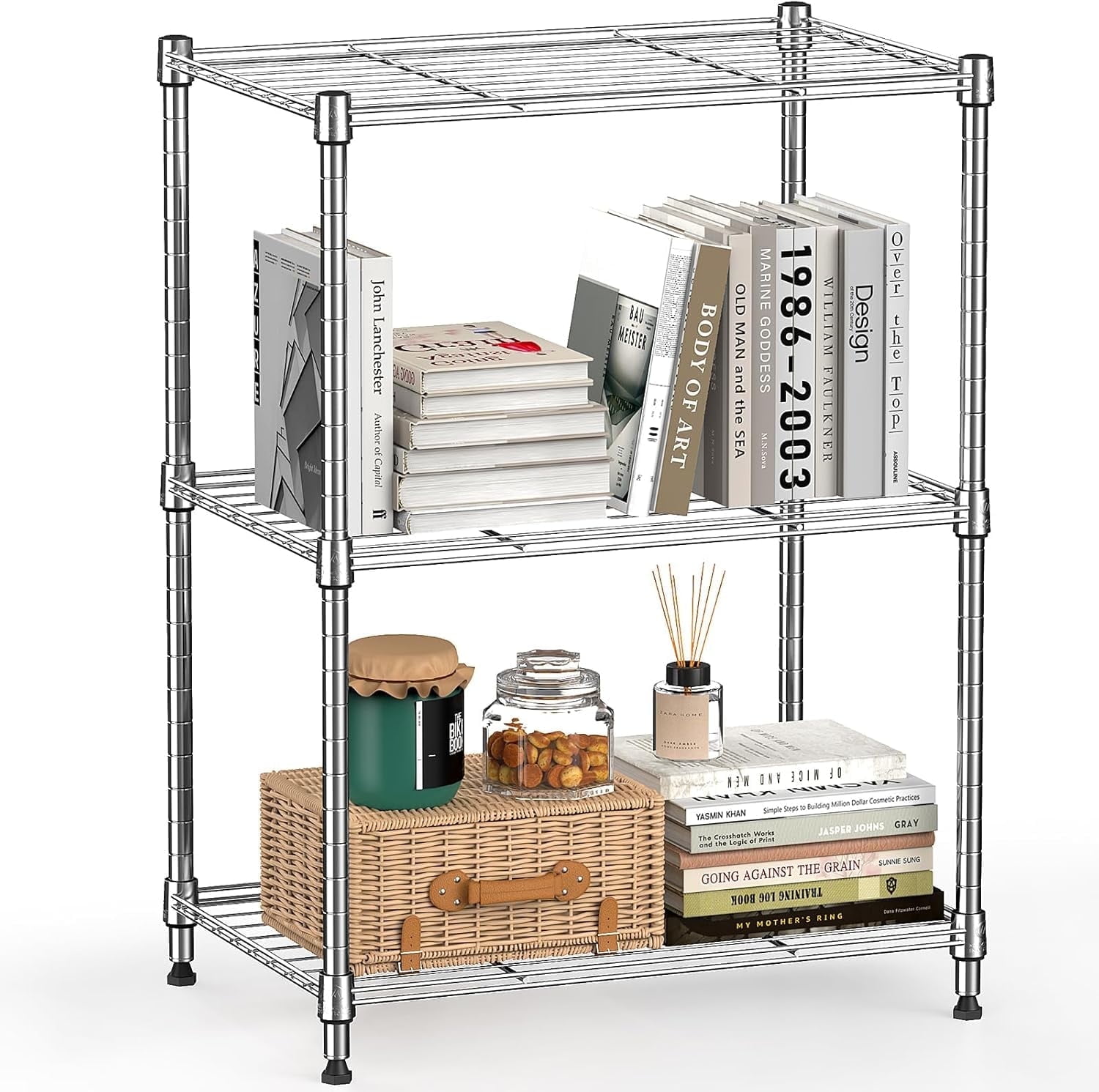MZG 3 Tier Wire Shelving Unit,3 Shelves Shelf Rack, 11.8"D x 17.7"W x ...