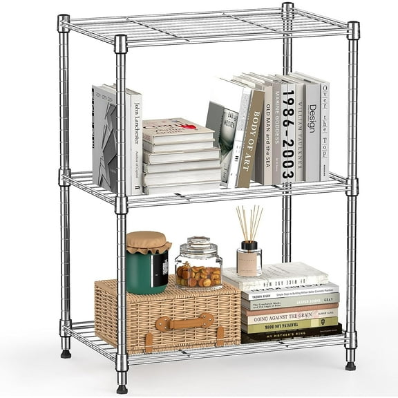 Costway 3-Tier Metal Storage Shelving Unit 450 LBS Storage Organizer ...