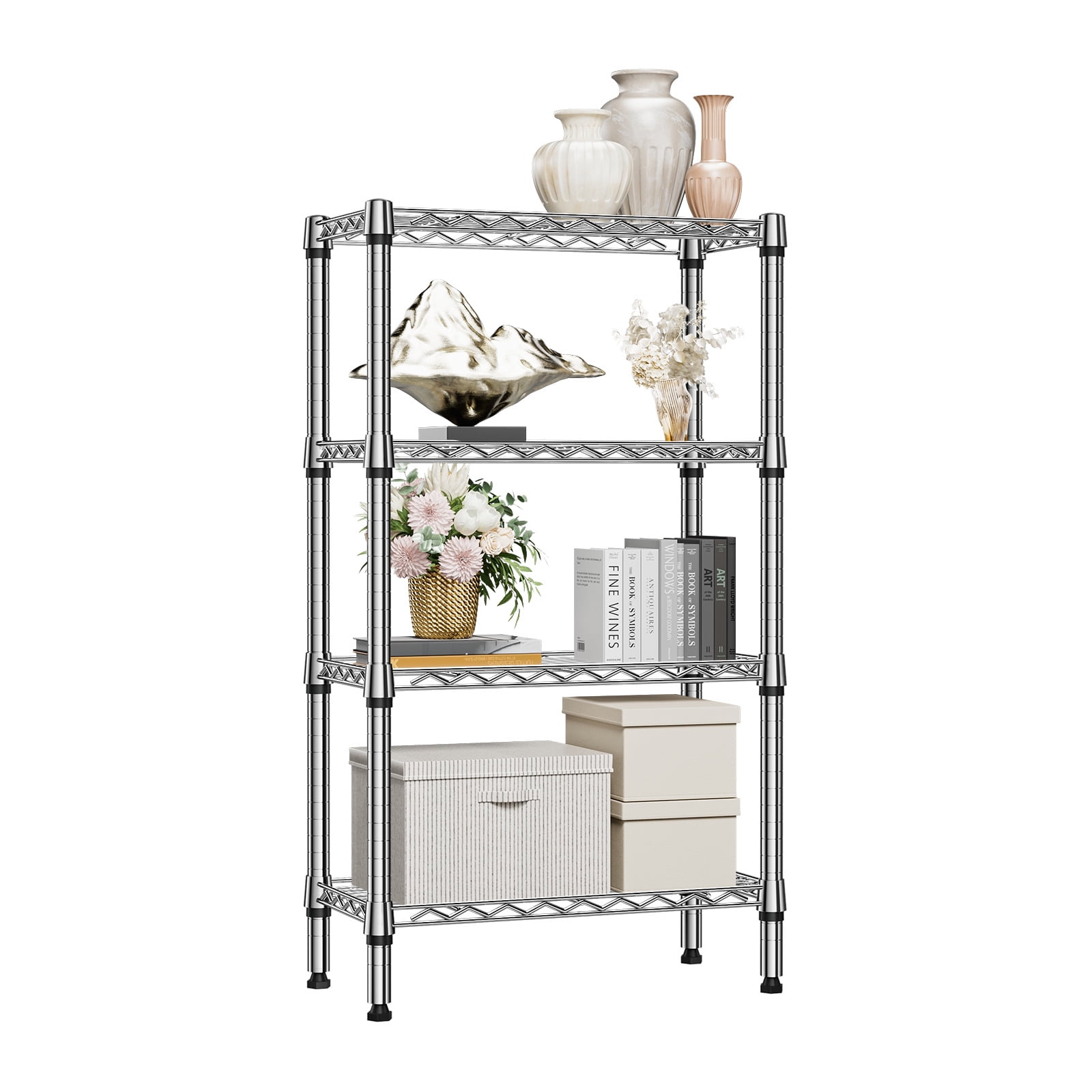 MZG 4 Shelf Wire Shelving Rack 12"x26"x46" Utility Shelves Garage ...