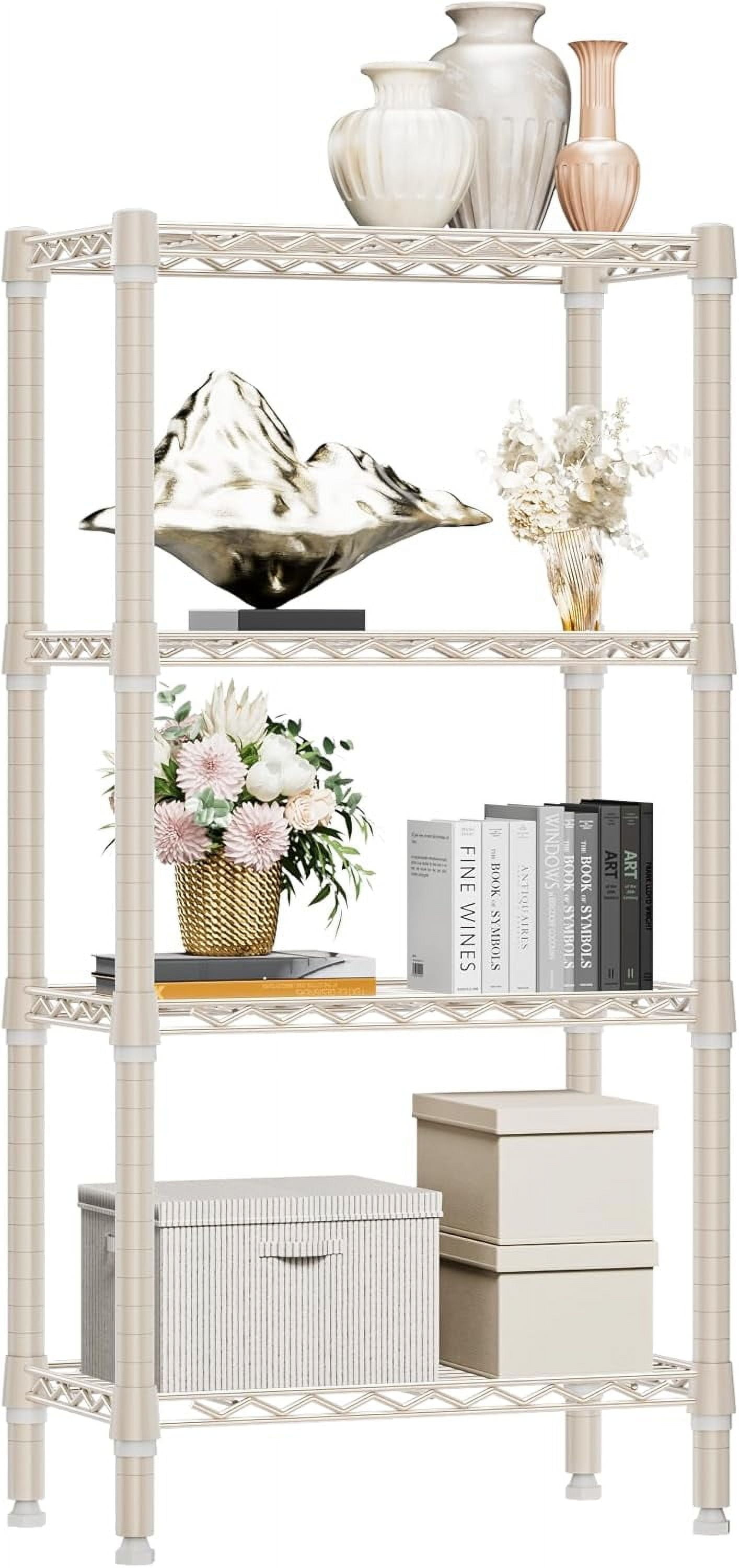 MZG 4 Tier Wire Shelves Rack, 11.8" D x 23.6" W x 47.5" H, Adjustable ...