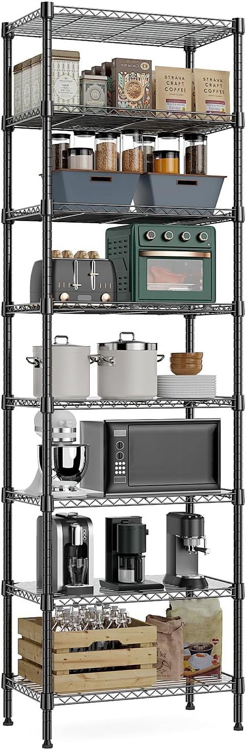 MZG 8 Tier Adjustable Wire Shelves Unit, 13.8"Dx 23.6"Wx 79.5"H, Heavy ...