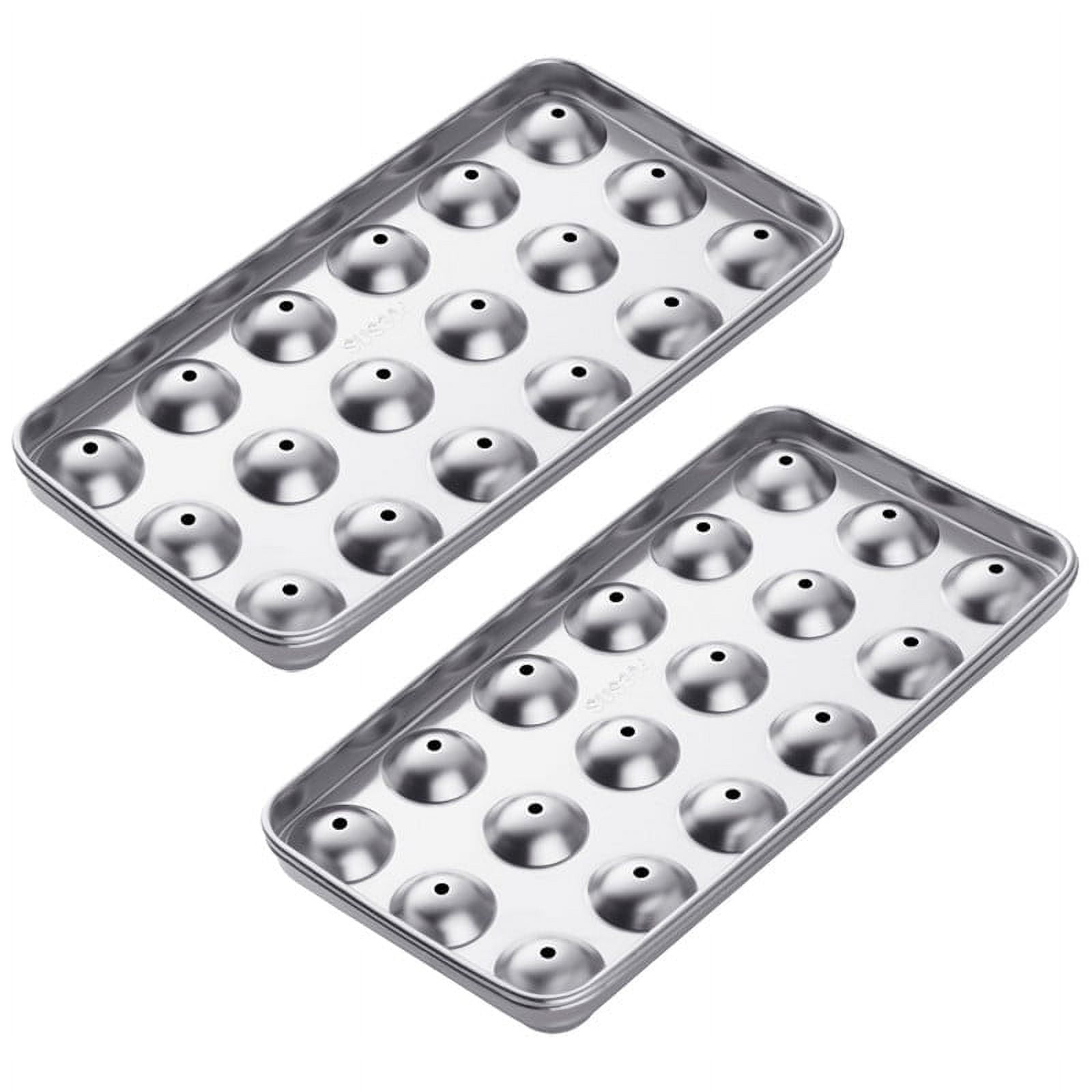 MZHICH 2 Pack Stainless Steel Ice Ball Maker with Lids for Freezer ...