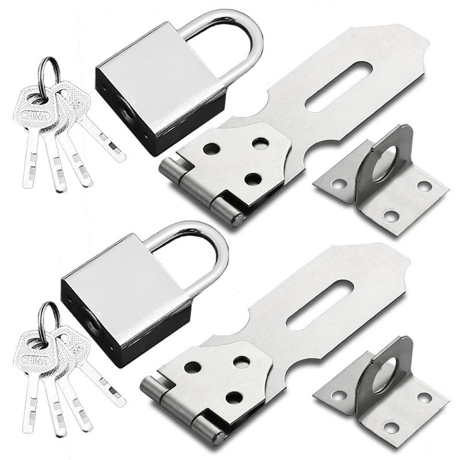 MZHICH 2 Pack Stainless Steel Latch Lock Padlock Hasp Set with Screws ...