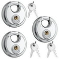 MZHICH 3 Pack Disc Lock 70mm with Keys for Warehouses Garages Lockers ...