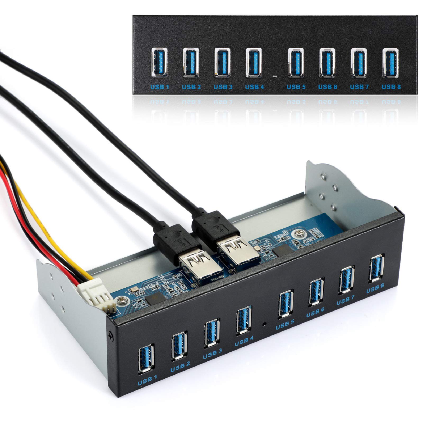 MZHOU Front Panel USB RRF12 3.0 Hub 8 Port,19 Pin to 8 Port USB 3.0 Hub ...