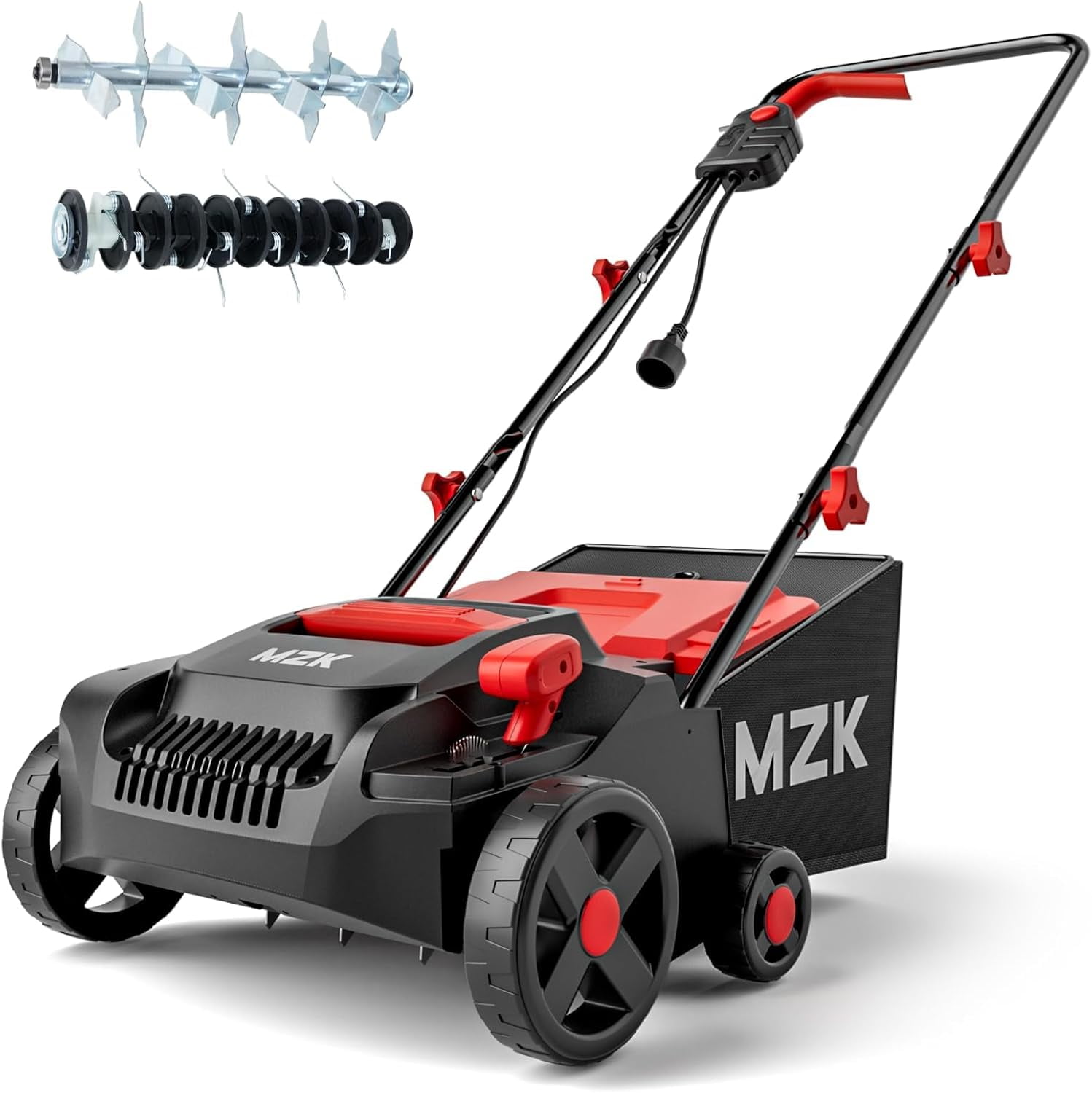 MZK 13-inch 13-Amp 2-in-1 Electric Dethatcher and Scarifier w ...