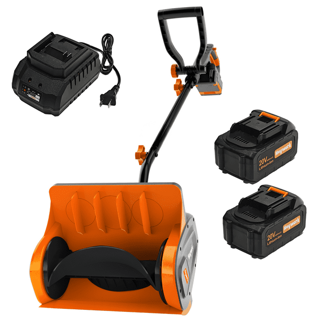 20V Cordless Snow Shovel, 13-Inch Battery-Powered Snow Thrower with ...