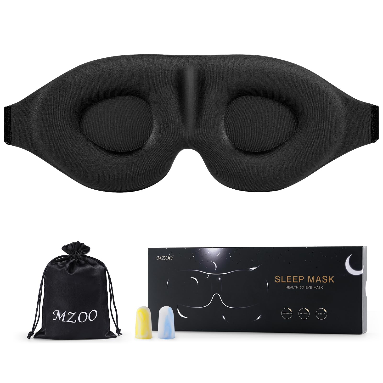 MZOO Sleep Eye Mask for Side Sleeper Men Women, Zero Eye Pressure 3D ...