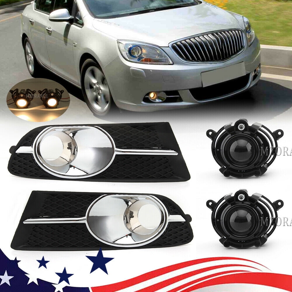 MZORANGE 4PCS Front Bumper Fog Light Driving Lamp w cover Trim for Buick Verano 2012 2013 2014 2015 2016 2017 Walmart