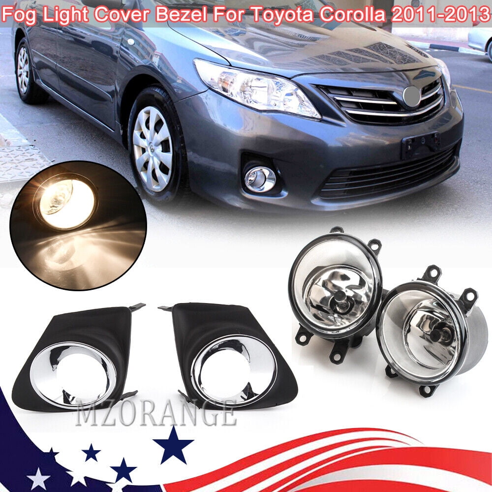 MZORANGE Front Fog Lights Kit for Toyota Corolla 2011 2012 2013 Driving Lamps with Covers Bezel ...