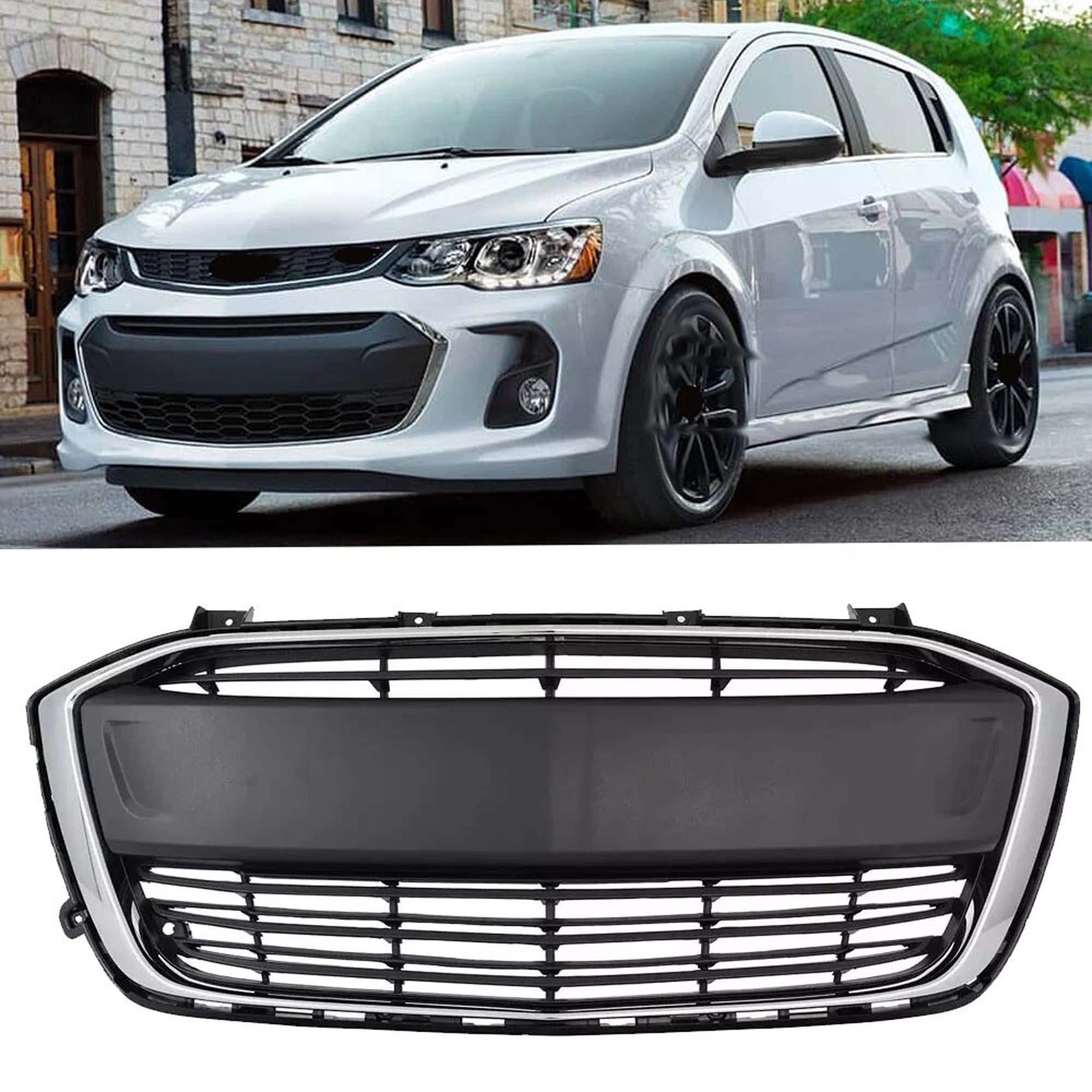 MZORANGE Front Lower Grille For 2017-2020 Chevrolet Sonic Chrome ...
