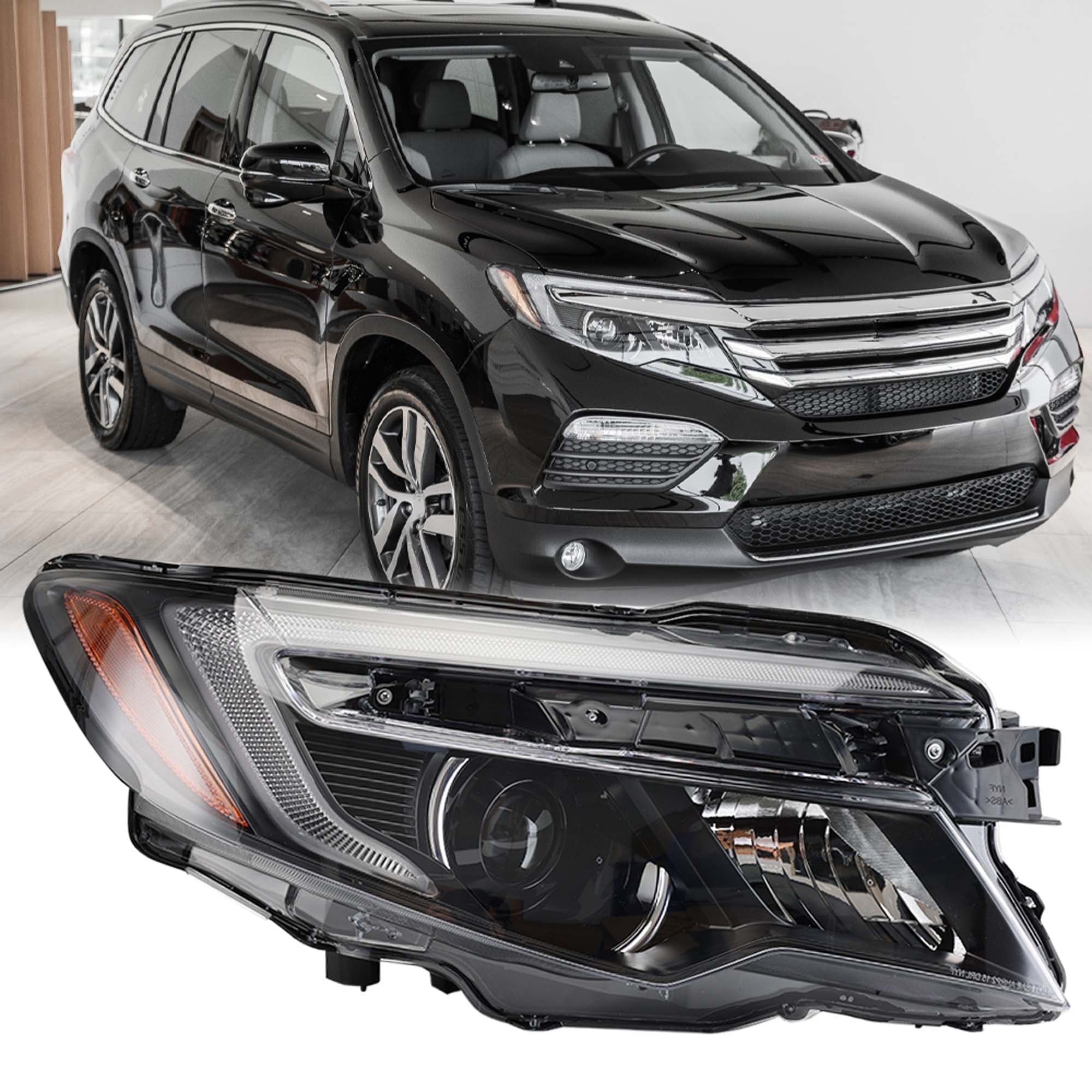 MZORANGE Halogen Headlights Driver + Passenger for 2016-2021 Honda ...