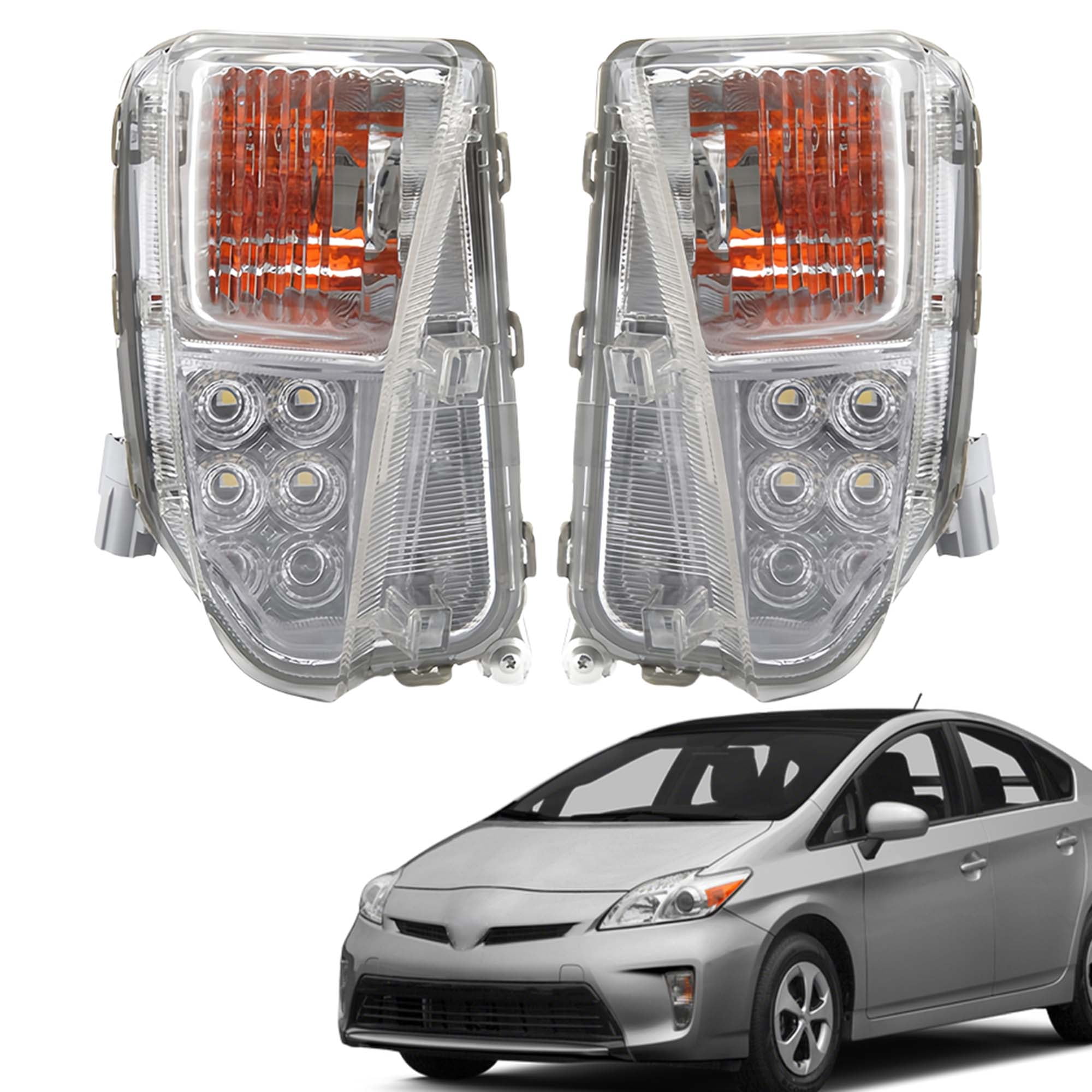 MZORANGE Pair Left Right Fog Lights For Toyota Prius 2012-2015 Front ...