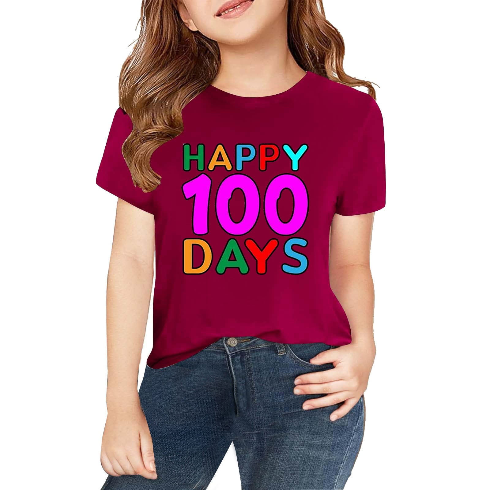 MZXELPRJD 100 Days of School Shirt for Boys Girls Funny Kindergarten ...