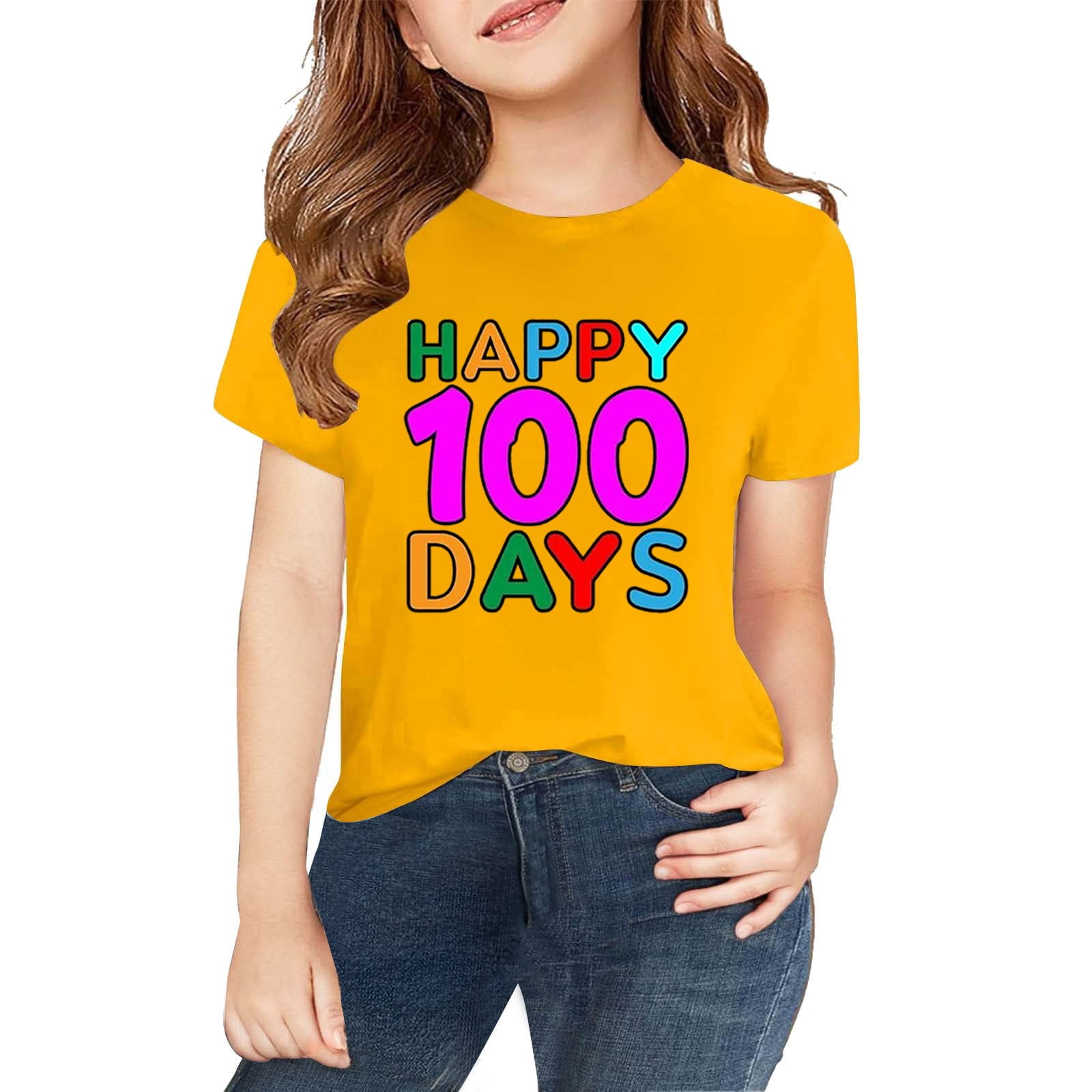 MZXELPRJD 100 Days of School Shirt for Boys Girls Funny Kindergarten ...