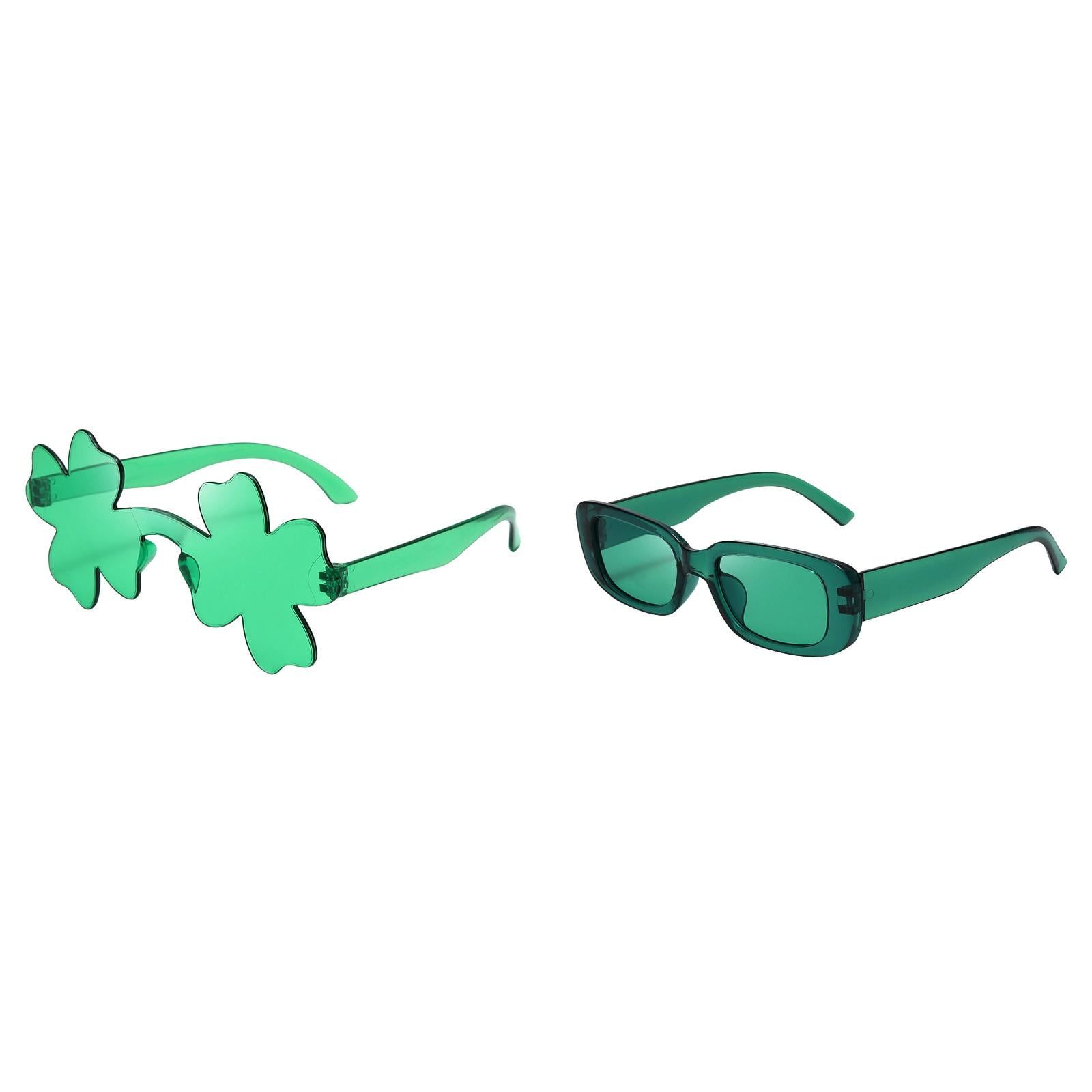 MZXELPRJD 2 Pack Shamrocks Glasses St. Patricks Day Sunglasses Irish ...