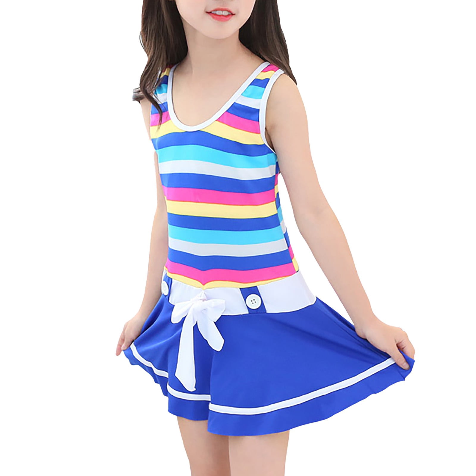 MZXELPRJD Girls Skirt Swimsuit One Piece Floral Skirted Bathing Suit ...