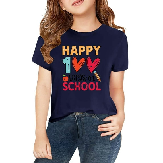 MZXELPRJD Kids 100 Days of School Shirt Girls Boys 100th Day of School ...