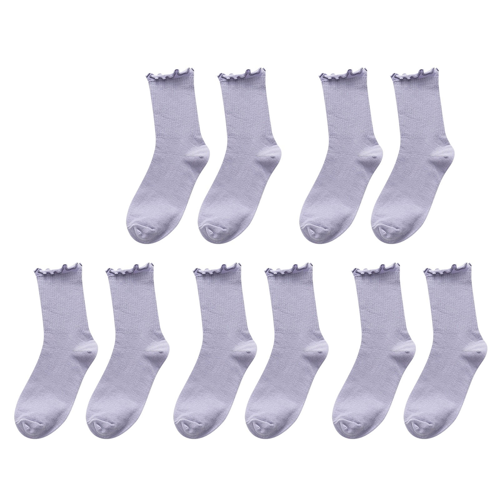 MZXELPRJD No Show Socks Womens 5 Pairs Socks Ruffle Casual Socks Cute ...