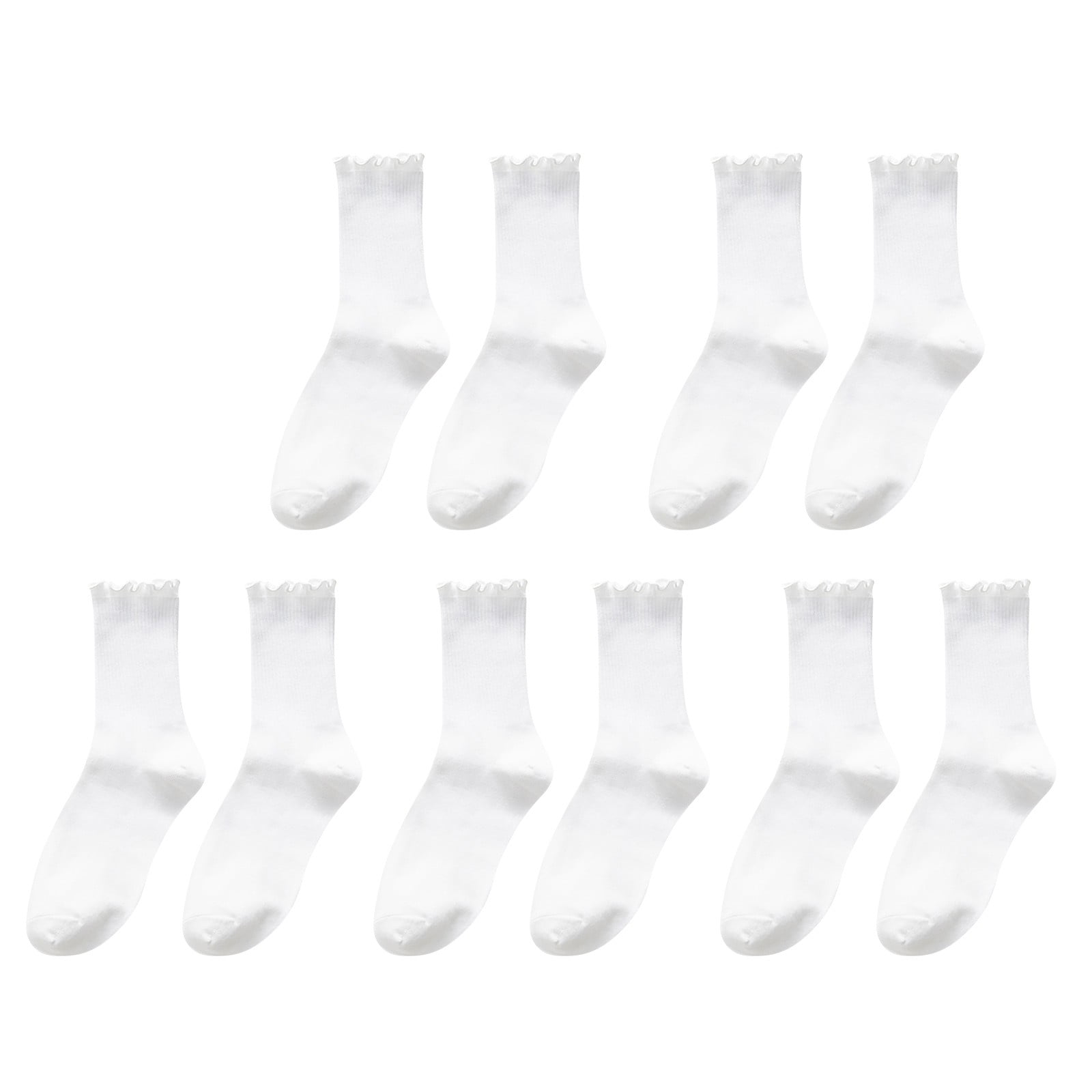 MZXELPRJD No Show Socks Womens 5 Pairs Socks Ruffle Casual Socks Cute ...