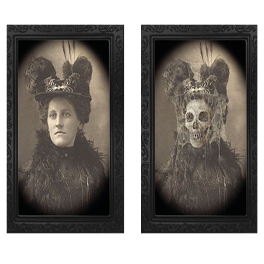 MZXELPRJD Picture Frames Halloween Decorations 3D Changing Face Moving Portrait Pictures ...