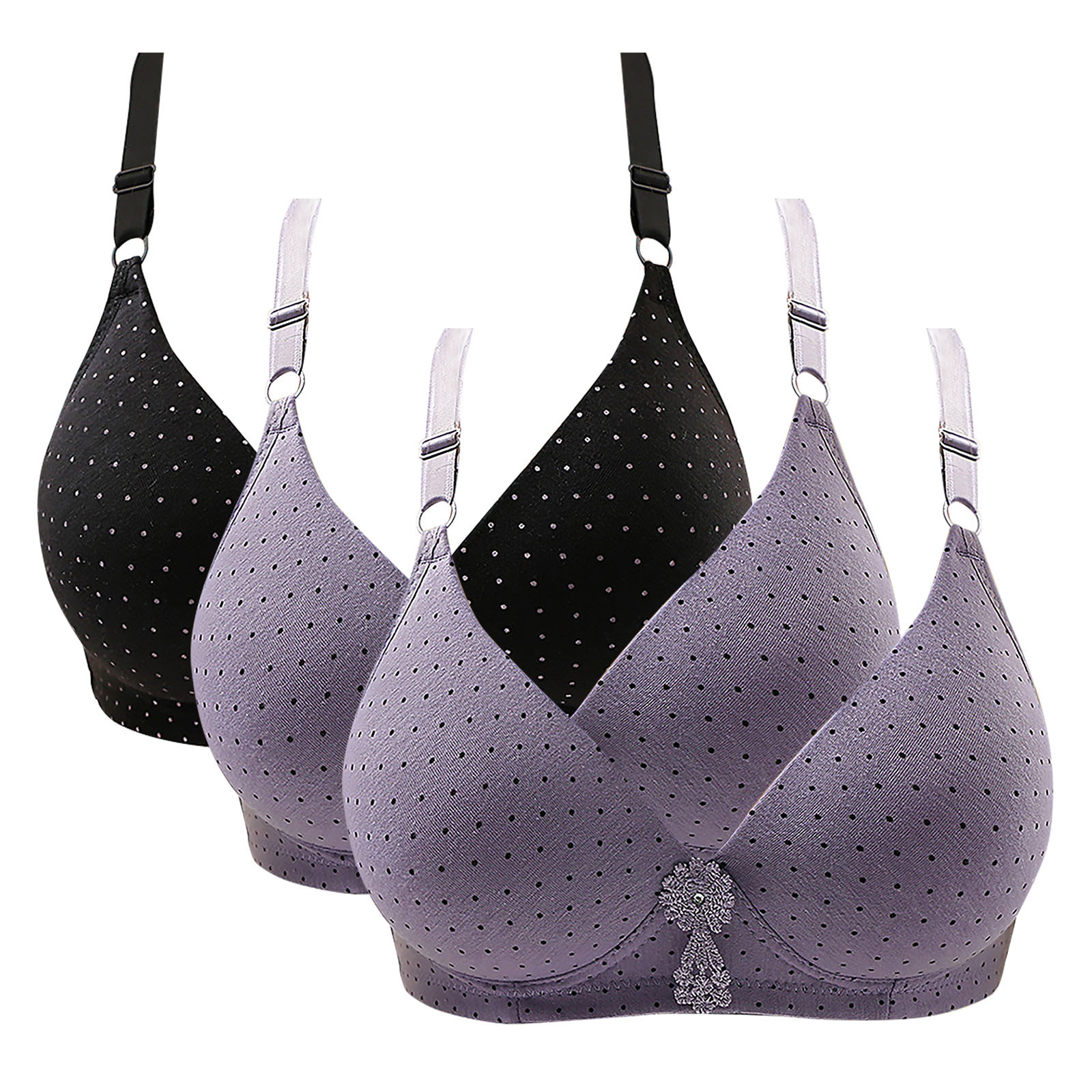 MZXELPRJD Sports Bras for Women Thin Laceless Steel Ring Comfortable ...