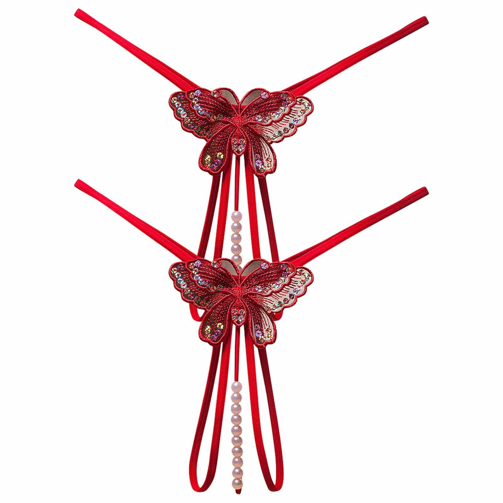 MZXELPRJD Womens Underwear Thong Briefs Thong Lace Pants Butterfly ...