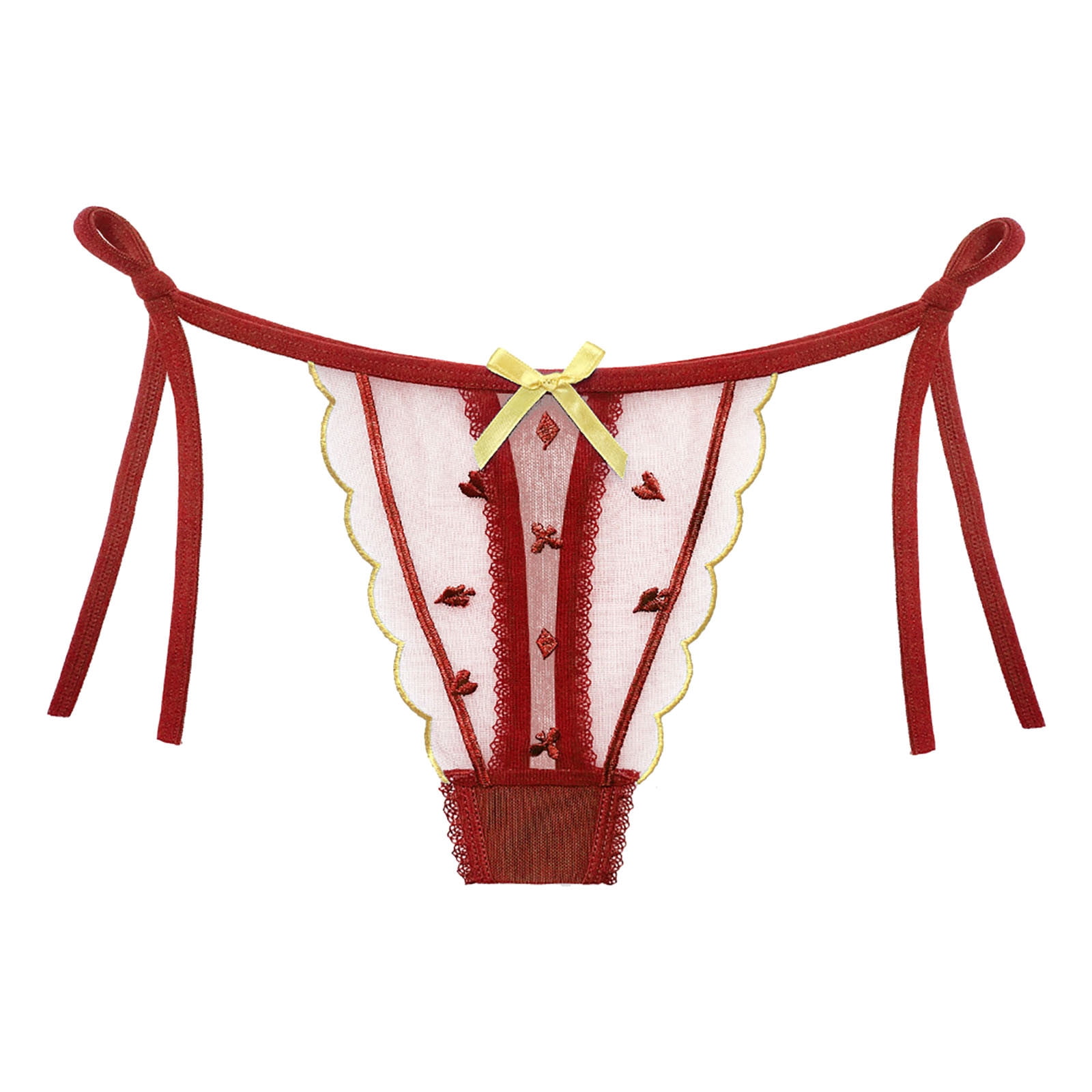 Mzxelprjd Womens Underwear Womens Jacquard Tulle Breathable Cute Thong 2224
