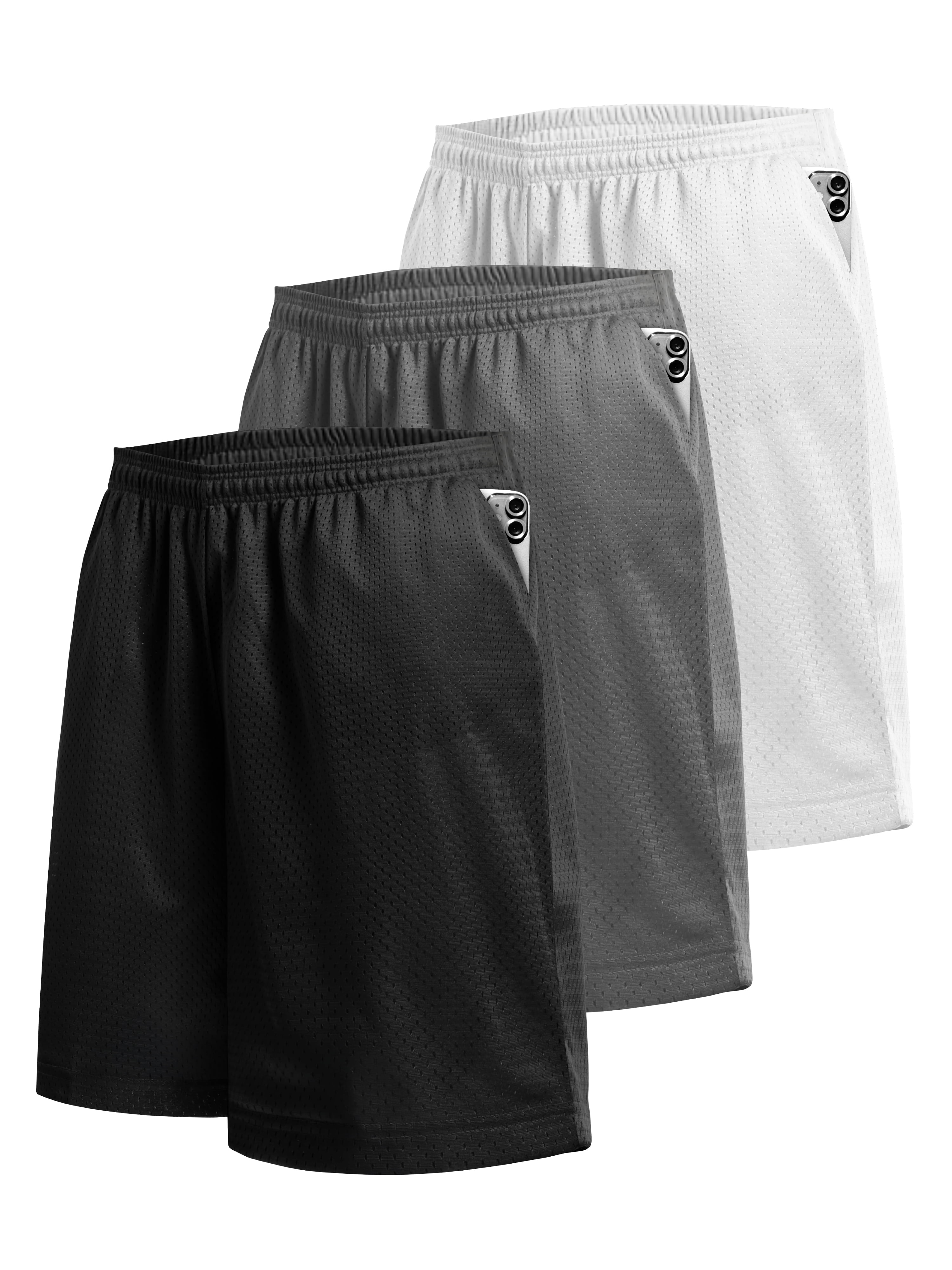 Ma Croix 3-PACK Men's Mesh Shorts With Pockets Gym Basketball ...