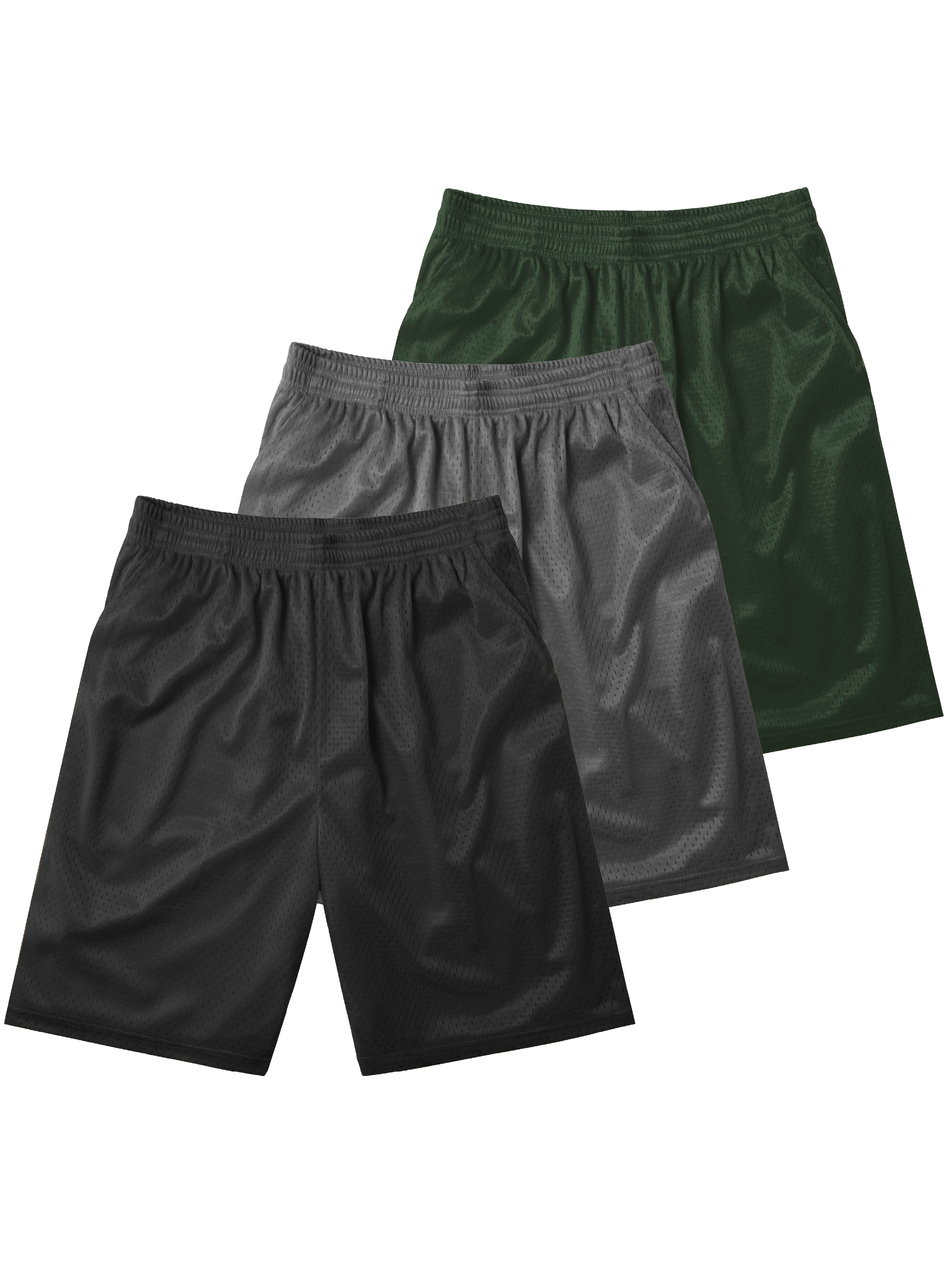 Ma Croix 3-PACK Men's Mesh Shorts With Pockets Gym Basketball ...