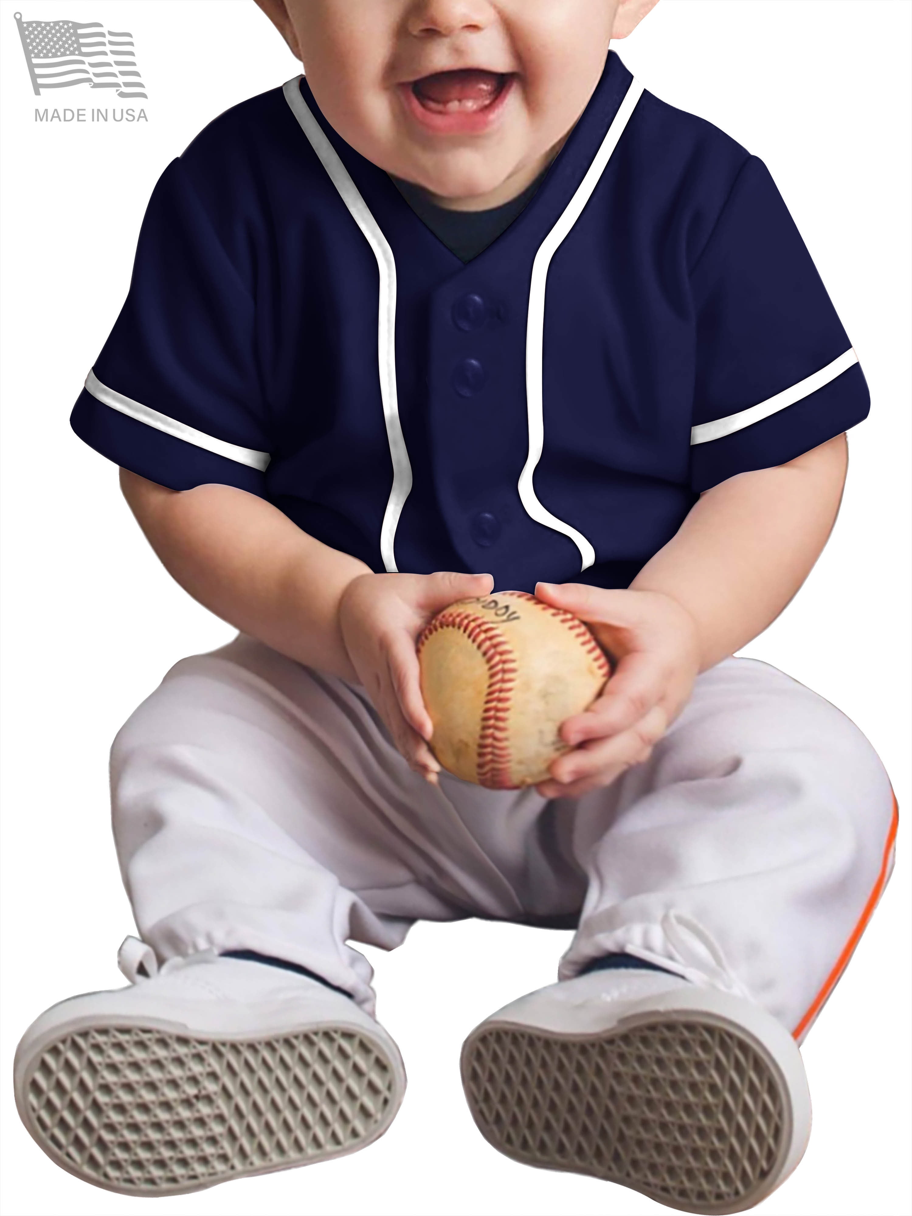 Ma Croix Kids Baseball Button Down Jersey Youth Active Athletic Uniform ...