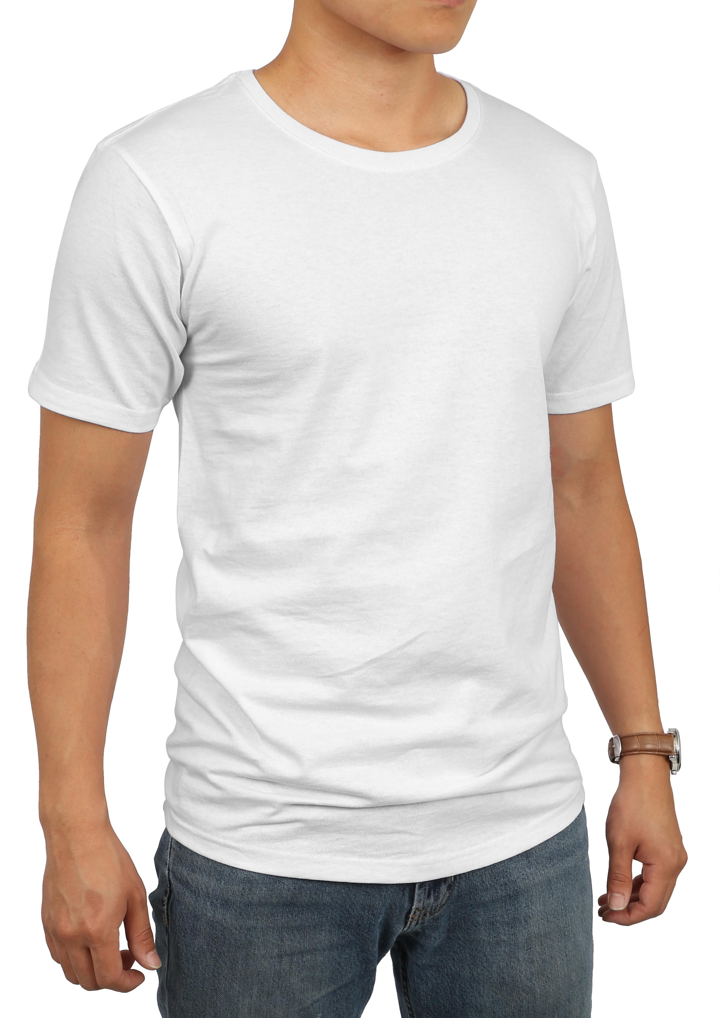 Ma Croix Men's Hip Hop Longlined Casual Crew Neck Basic T Shirts ...