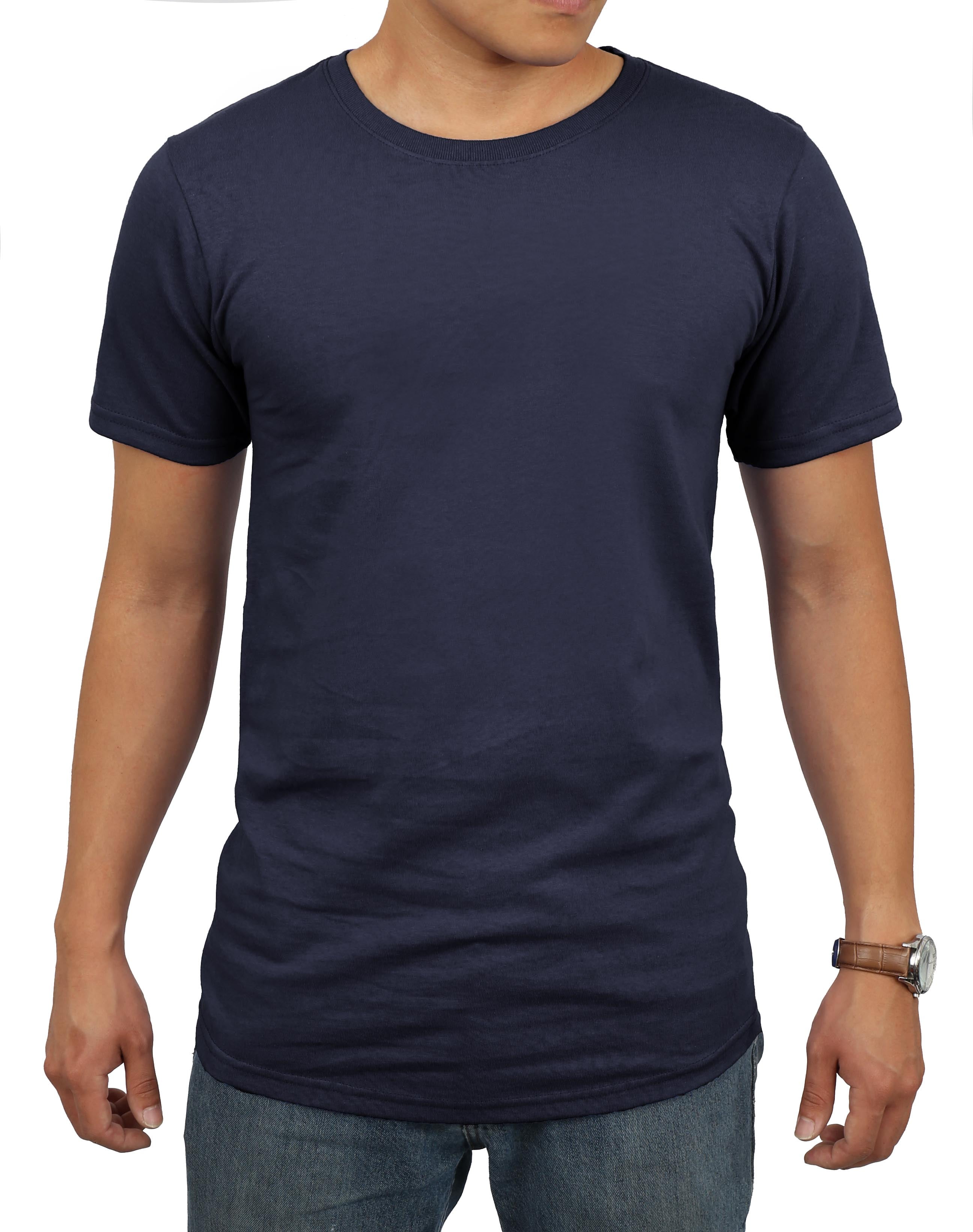 Ma Croix Men's Hip Hop Longlined Casual Crew Neck Basic T Shirts ...