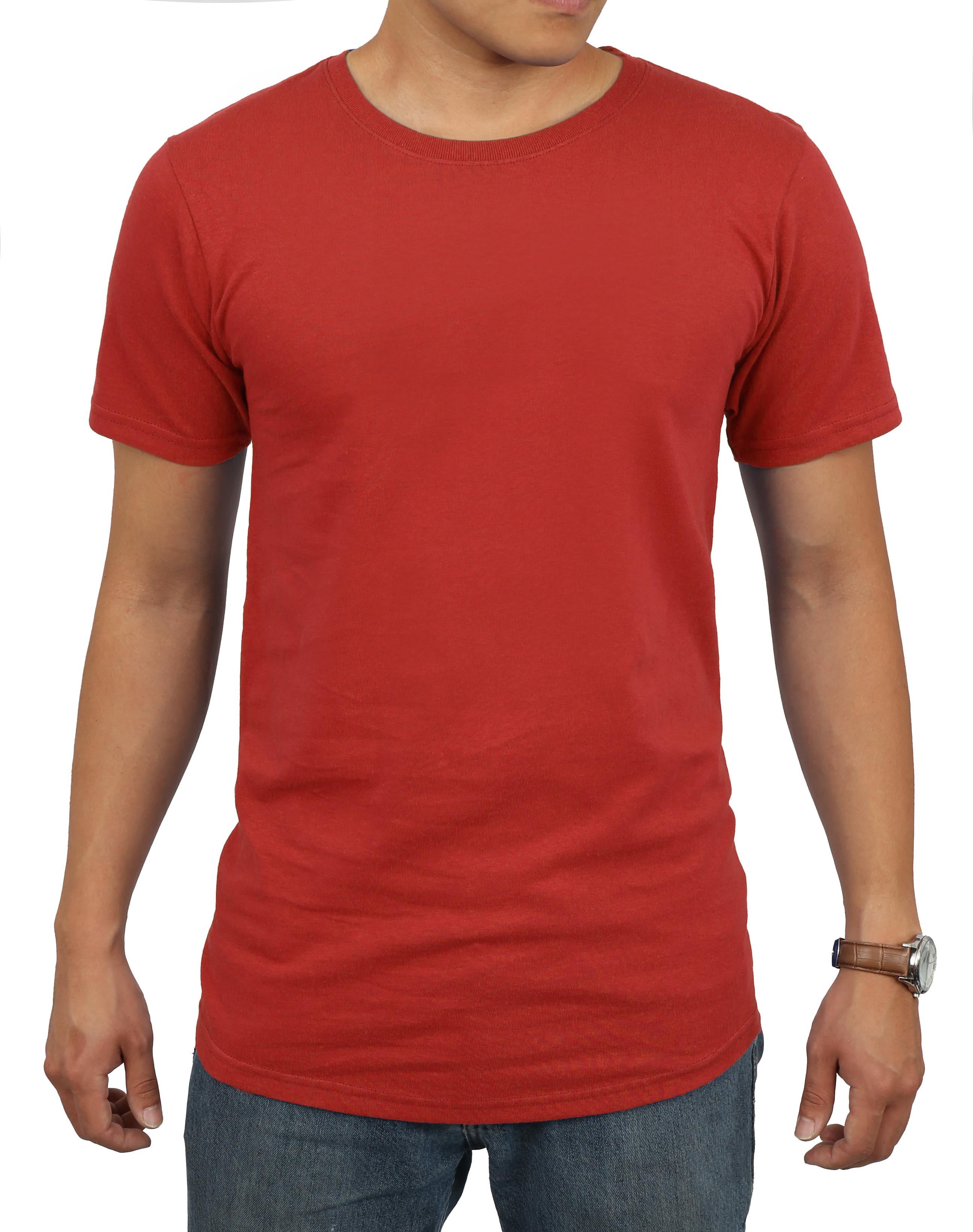 Ma Croix Men's Hip Hop Longlined Casual Crew Neck Basic T Shirts ...