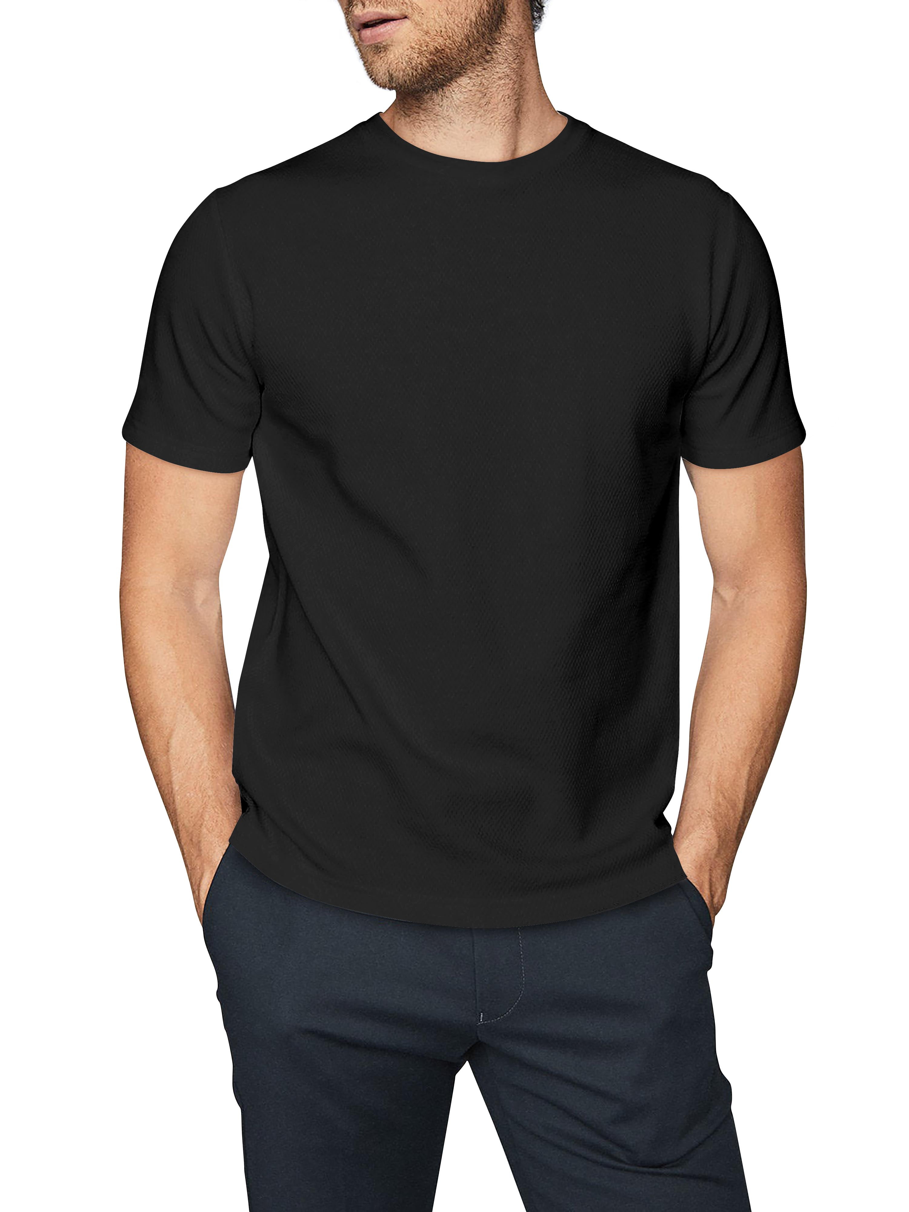 Ma Croix Men's Premium Standard Fit Short Sleeve Solid Crew Neck T ...