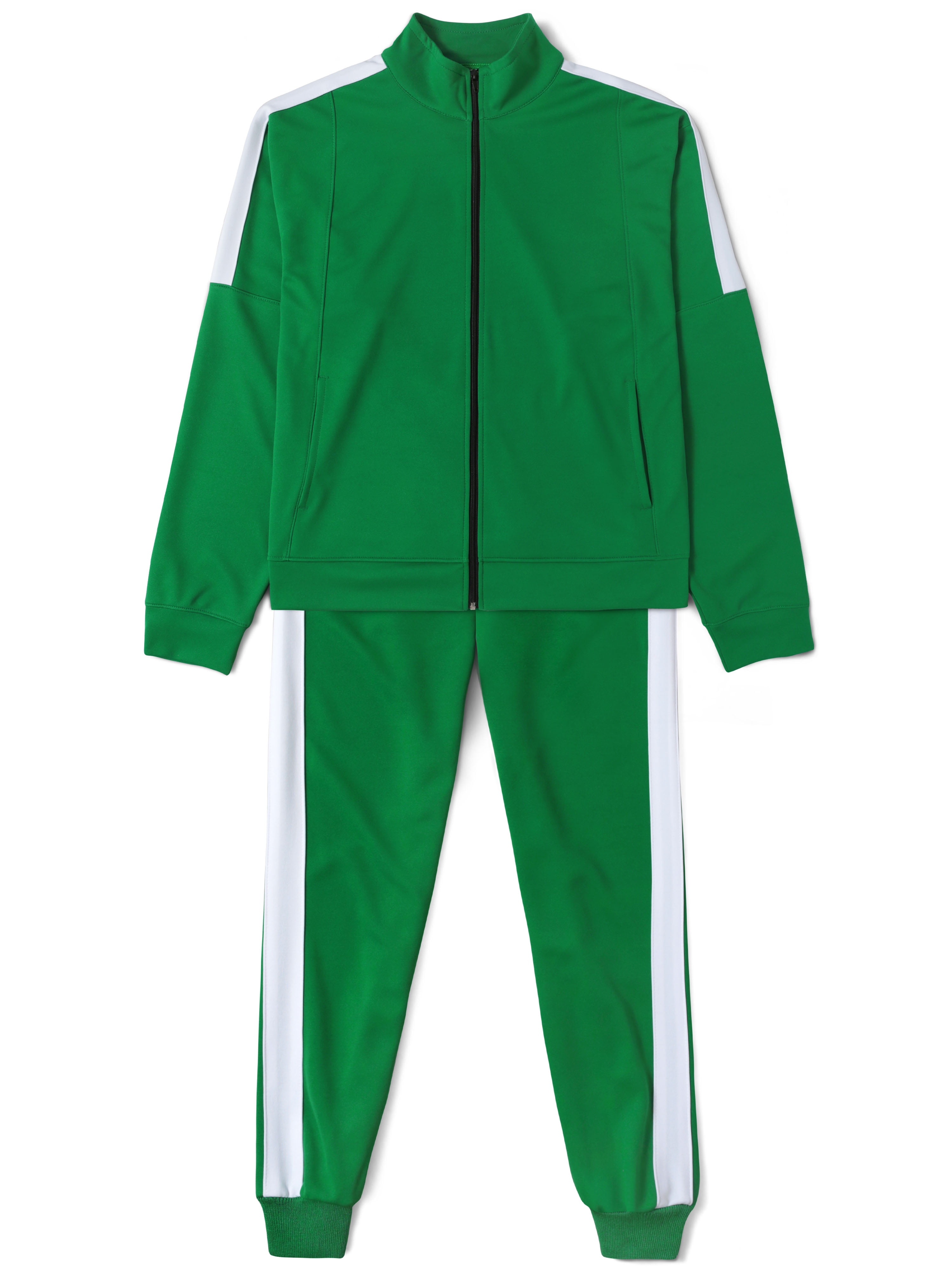 Ma Croix Mens Athletic Two Tone Striped Tracksuit Set Jogger Oversized ...