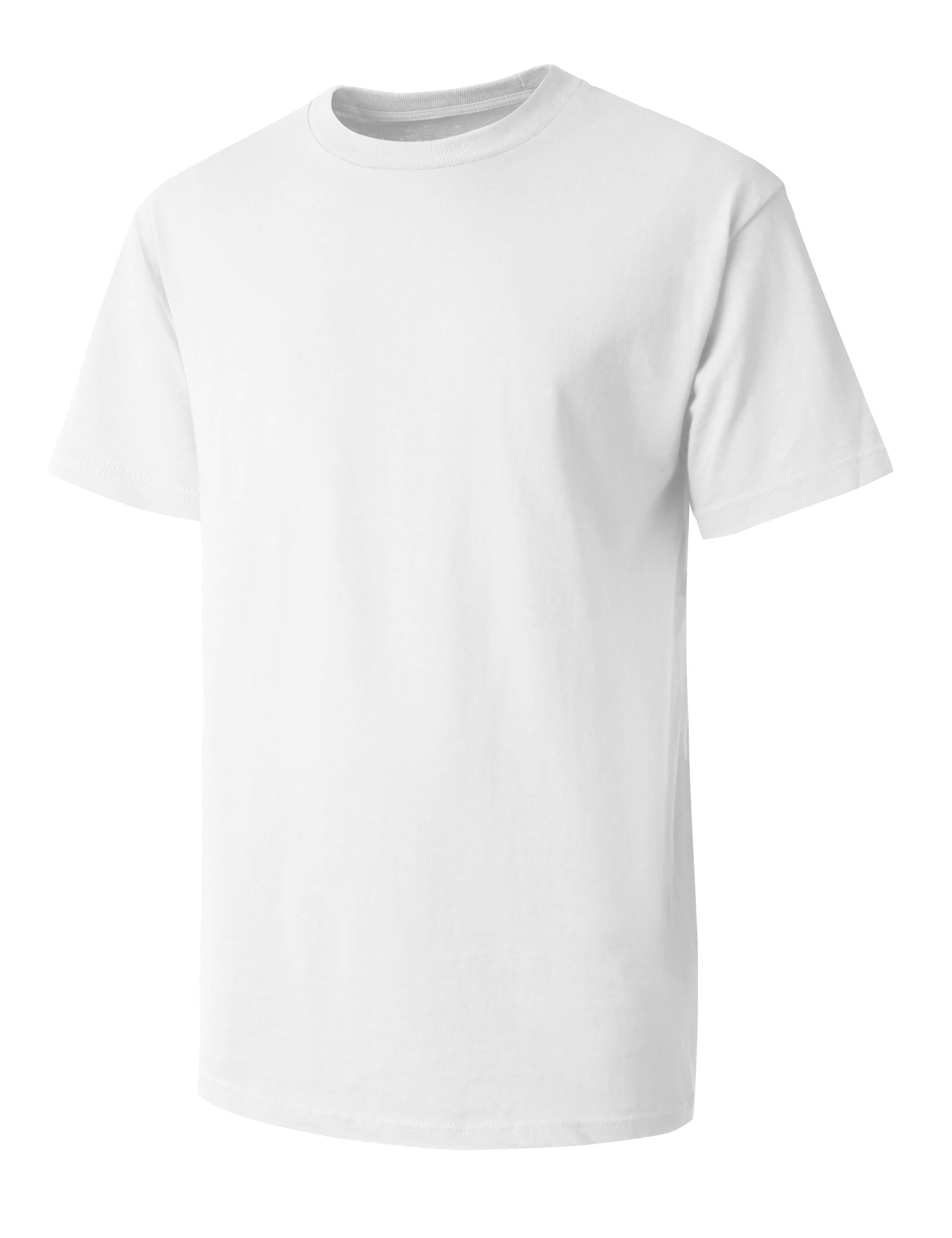 Ma Croix Mens Basic Crew Neck Tee Shirts Solid Plain (X-Large, White ...