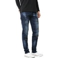 Ma Croix Mens Biker Jeans Slim Fit Distressed Ripped Zipper Stretch ...