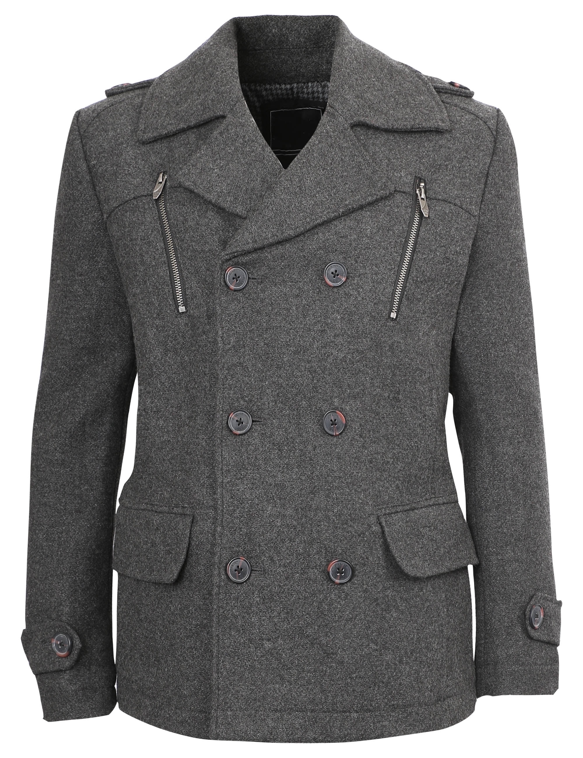 Ma Croix Mens C Search Wool Blend Double Breasted Pea Coat Winter ...
