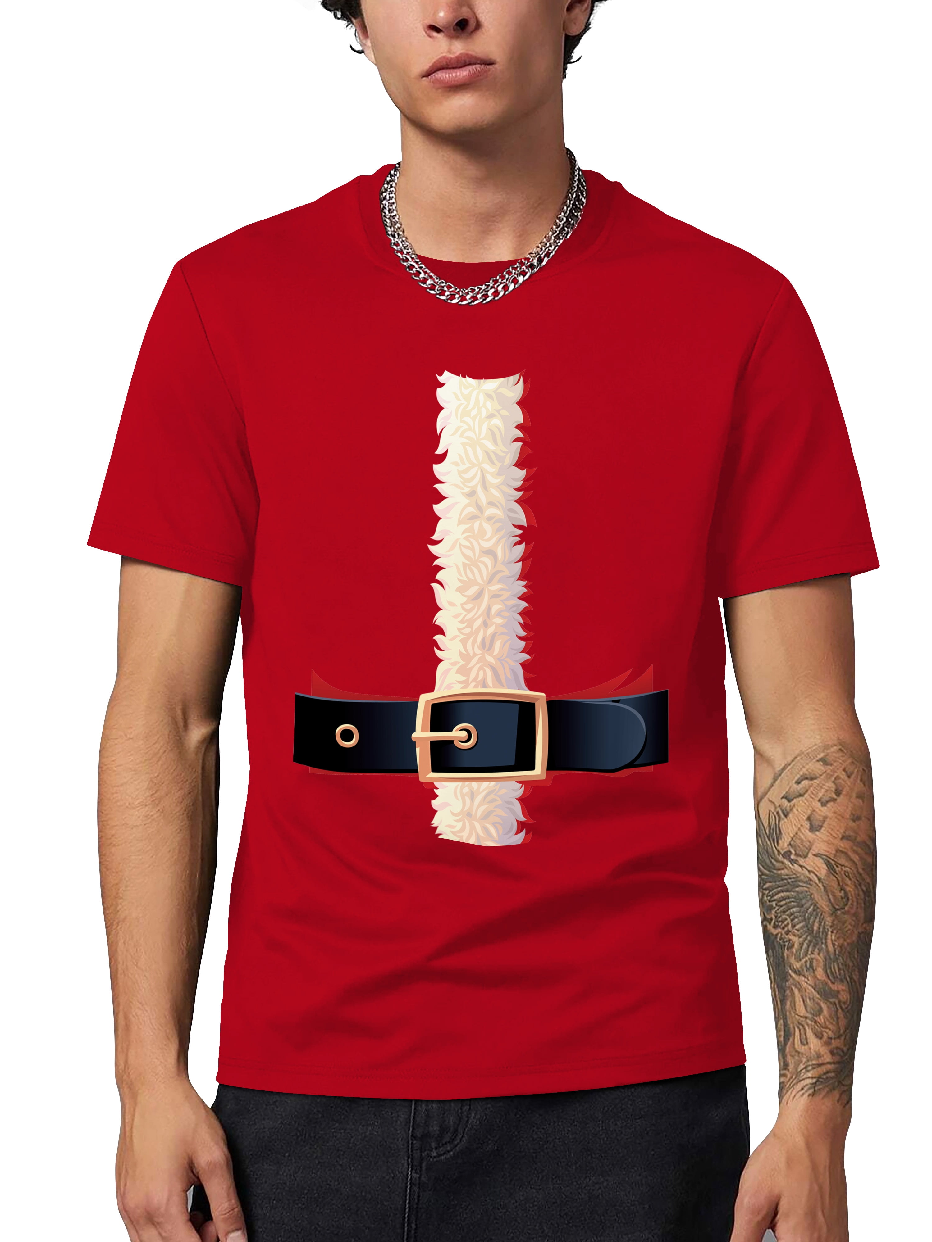 Ma Croix Mens Festive Winter Holiday Digitally Printed Santa Costume ...