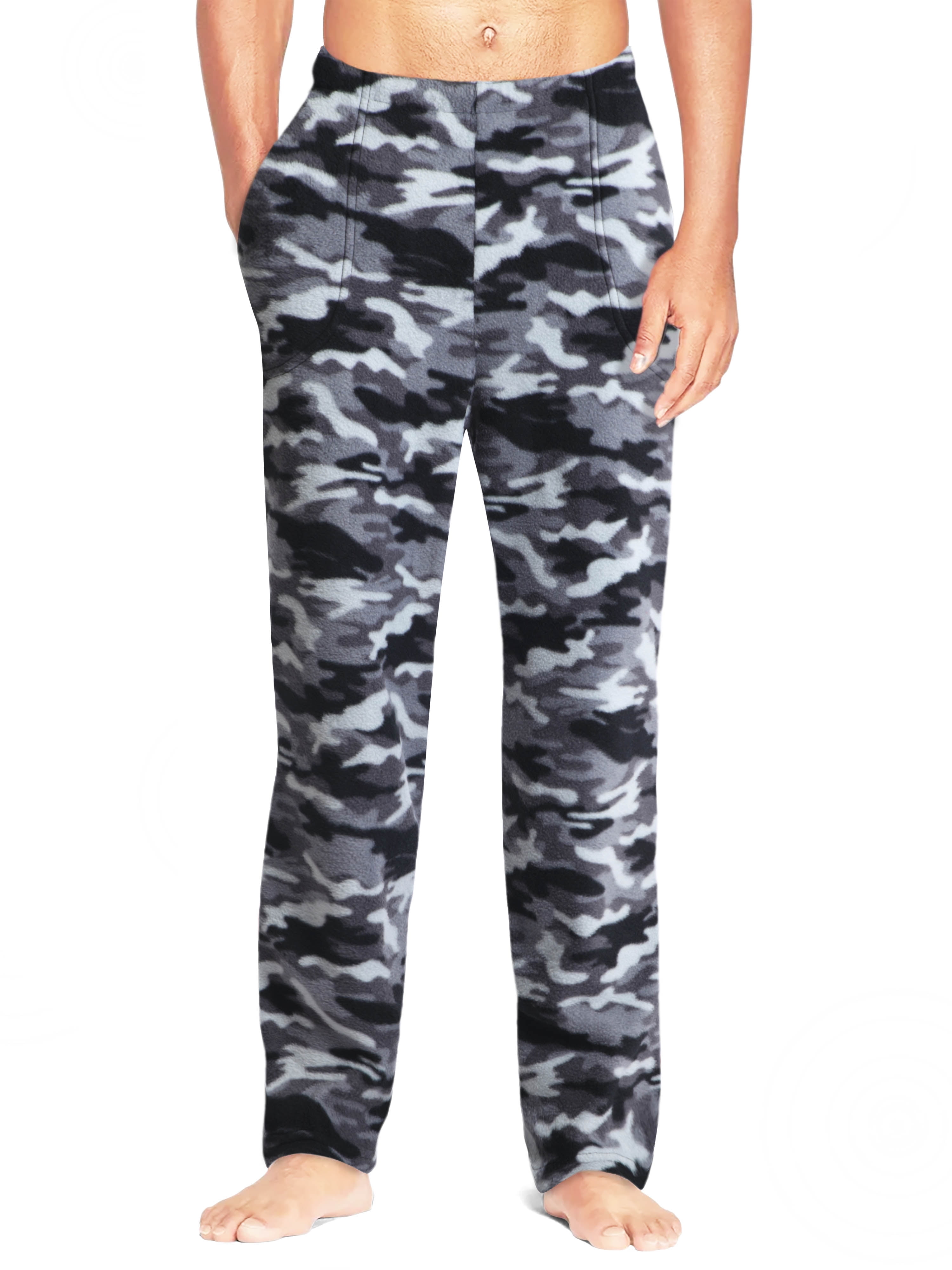 Ma Croix Mens Flag Camo Pattern Fuzzy Pajama Pants Fleece Brushed ...