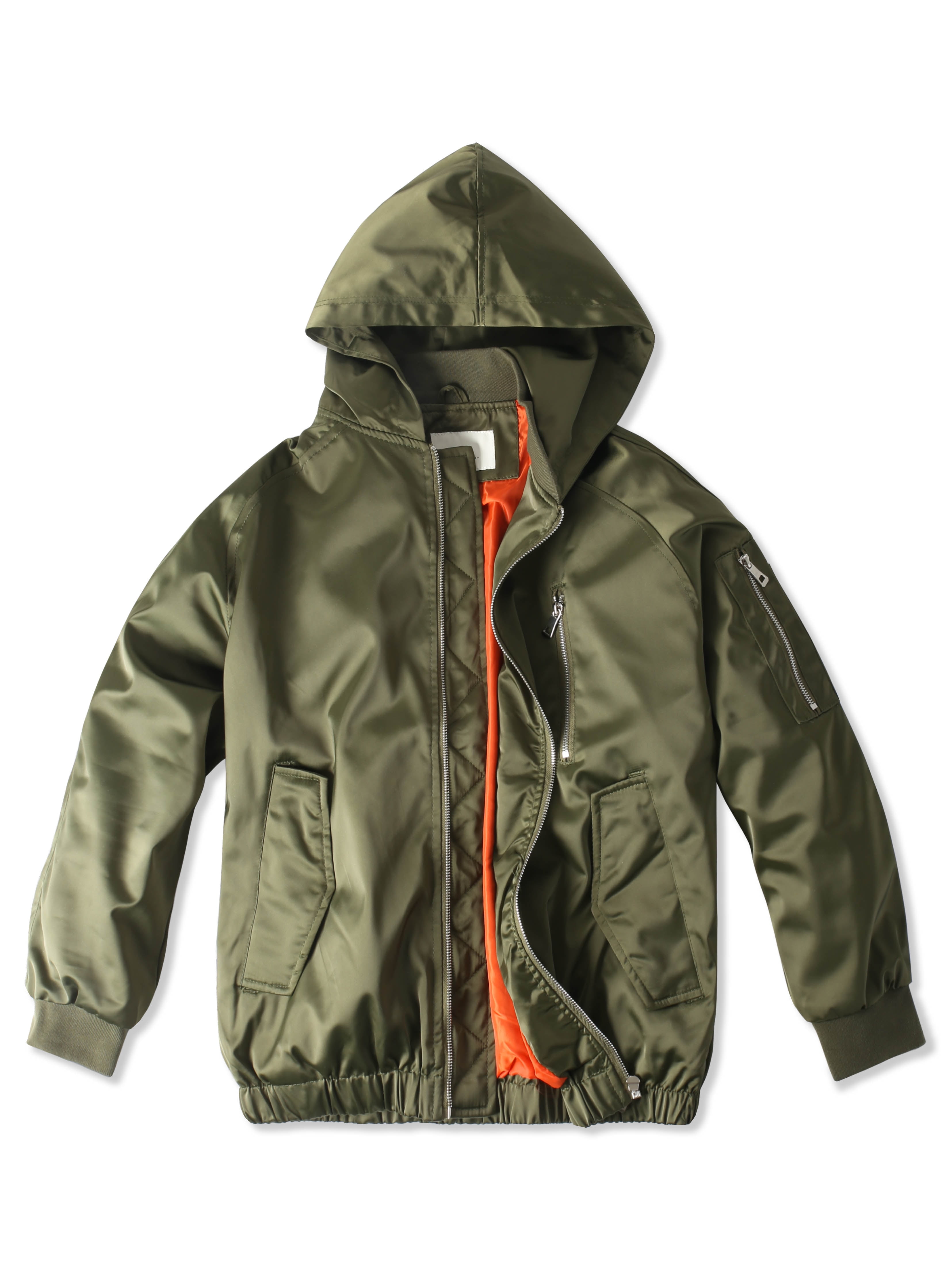 Ma Croix Mens Hip Hop Satin Bomber Jacket with Hoodie - Walmart.com