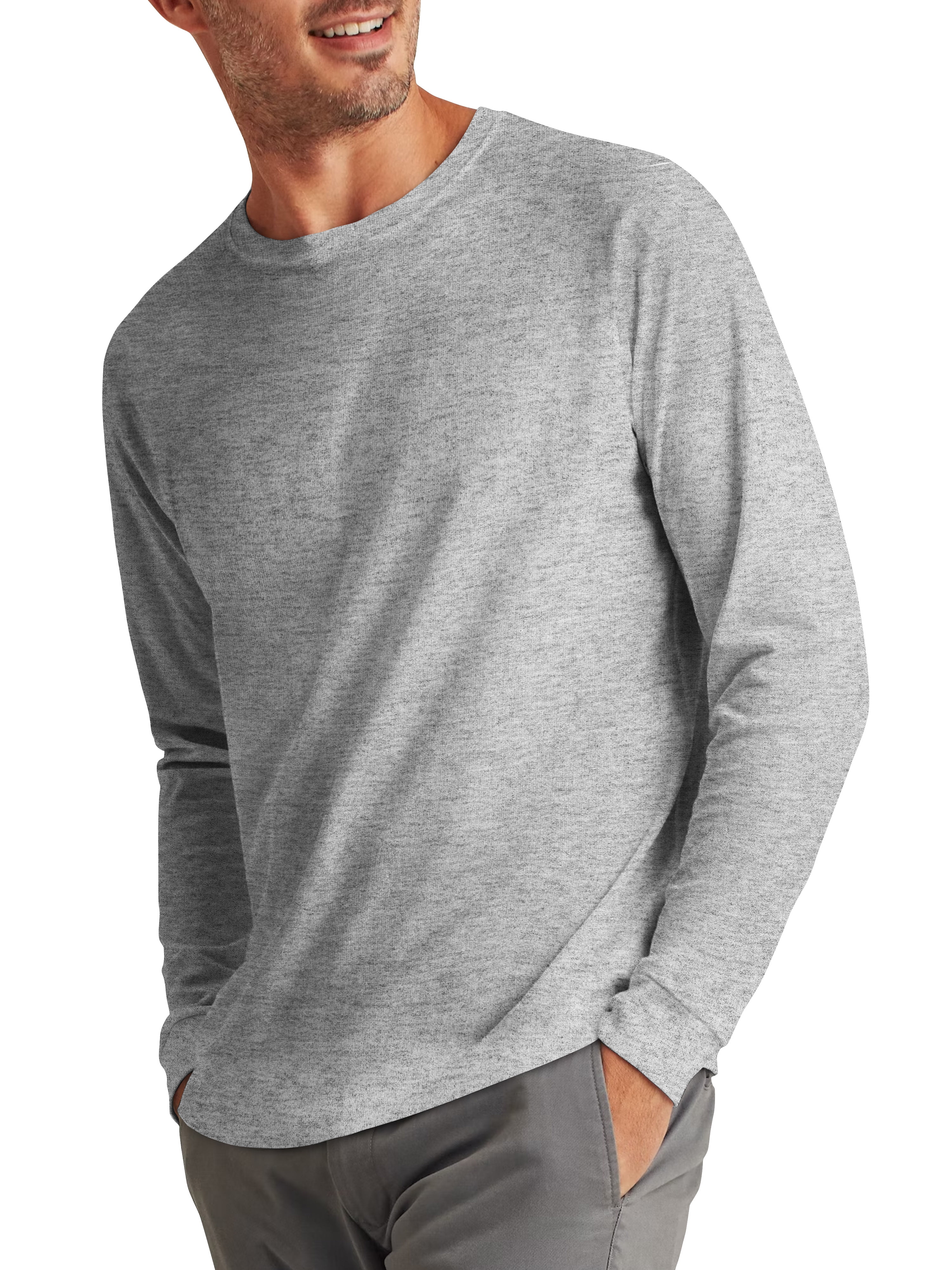 Ma Croix Mens Lightweight Cotton Long Sleeve Tee Top, Casual Comfort ...