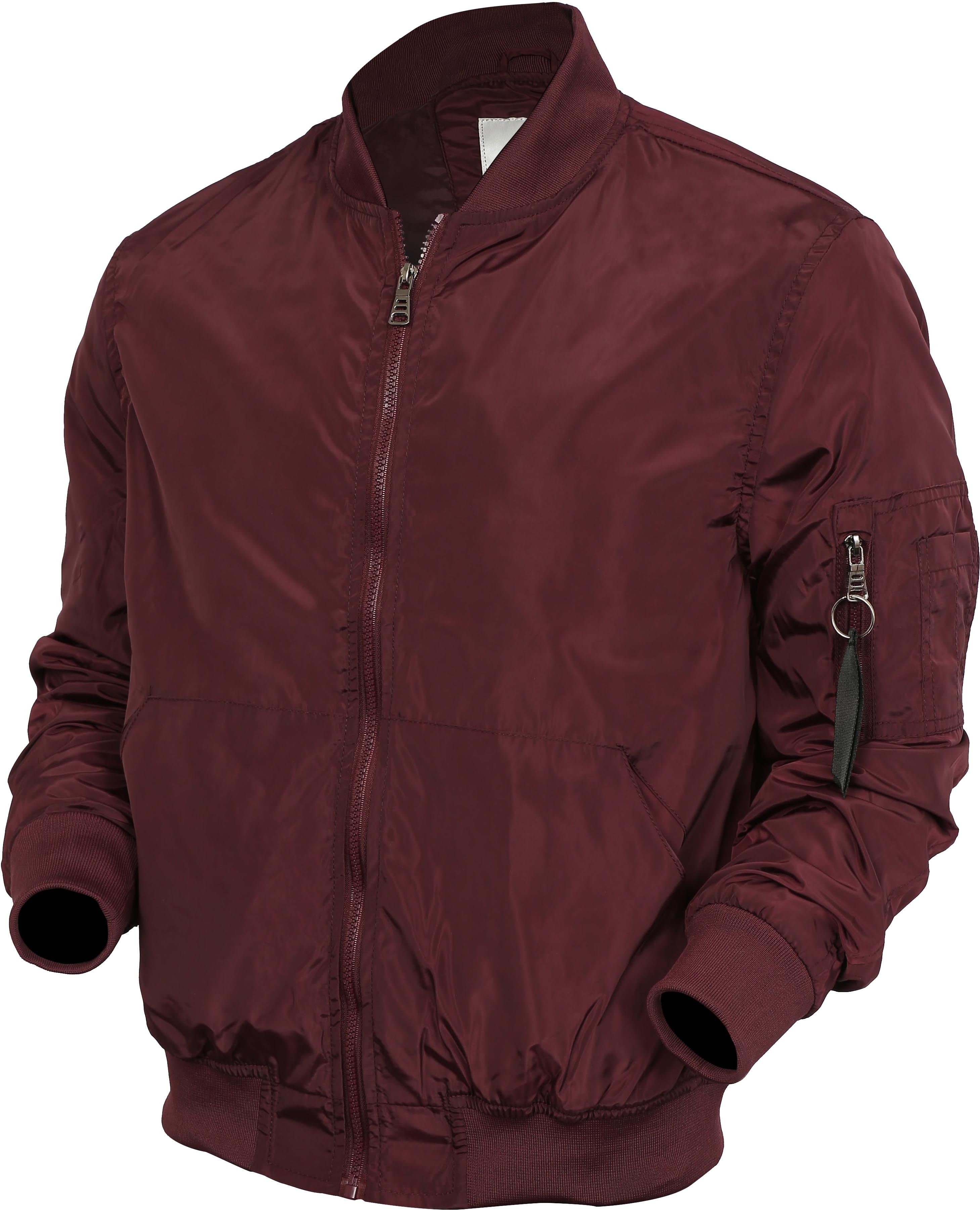 Ma Croix Mens MA-1 Bomber Flight Jacket Slim Lightweight Windbreaker ...