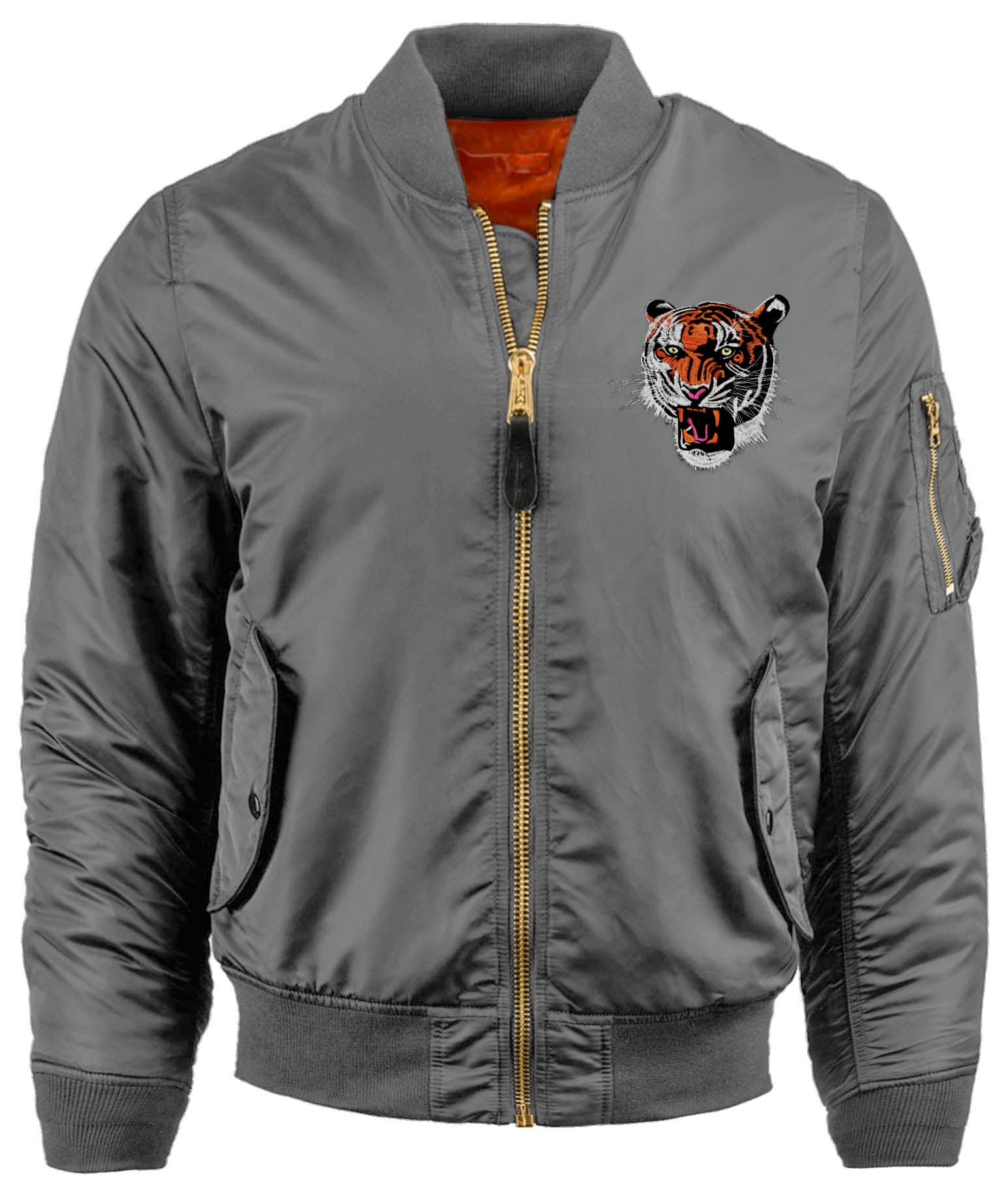 Ma Croix Mens PATCH BOMBER JACKET Premium Padded Zip Up Casual MA-1 ...