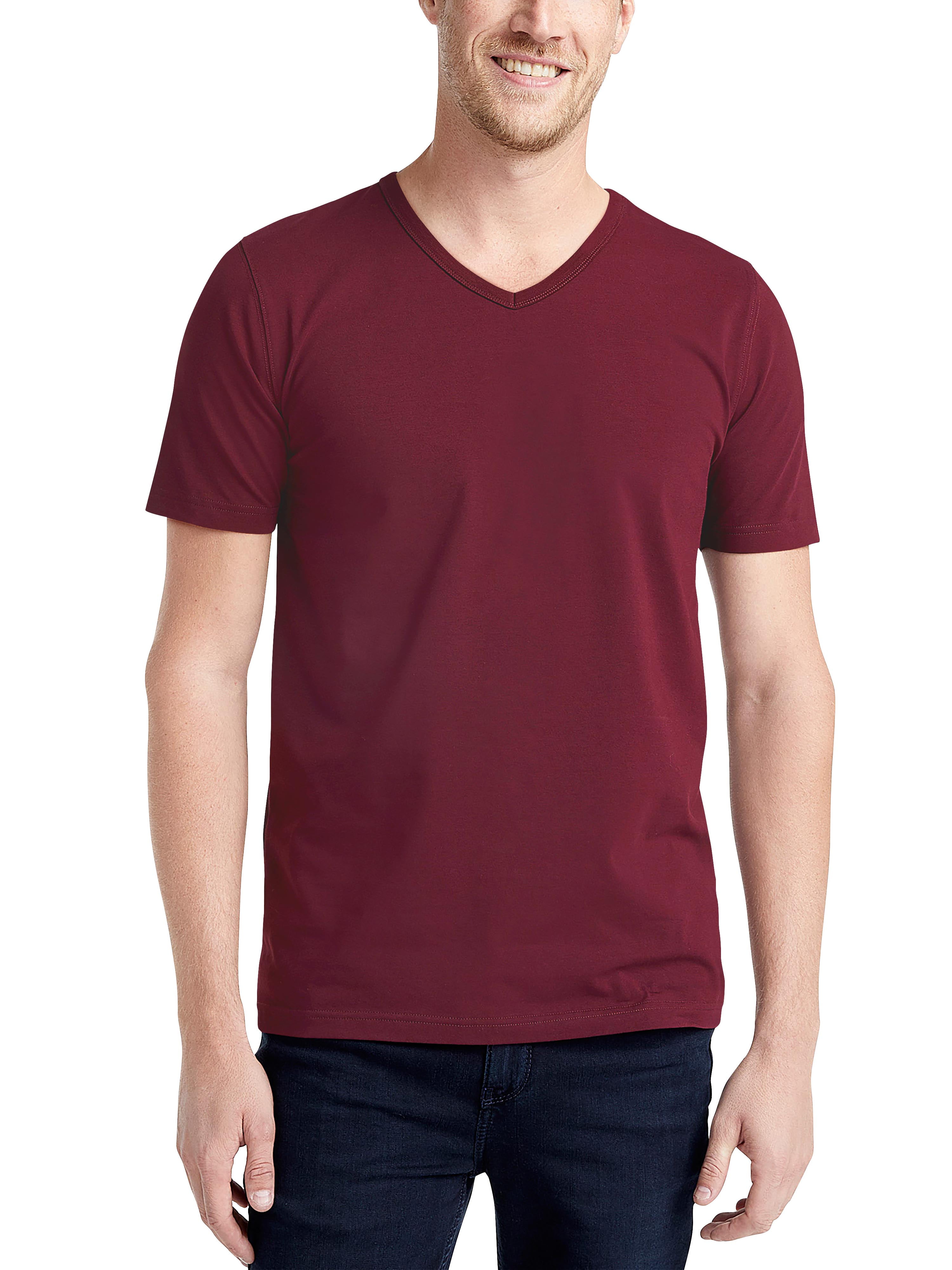 Ma Croix Men's Heavyweight V-Neck T-Shirt, 100% Cotton Casual Style ...
