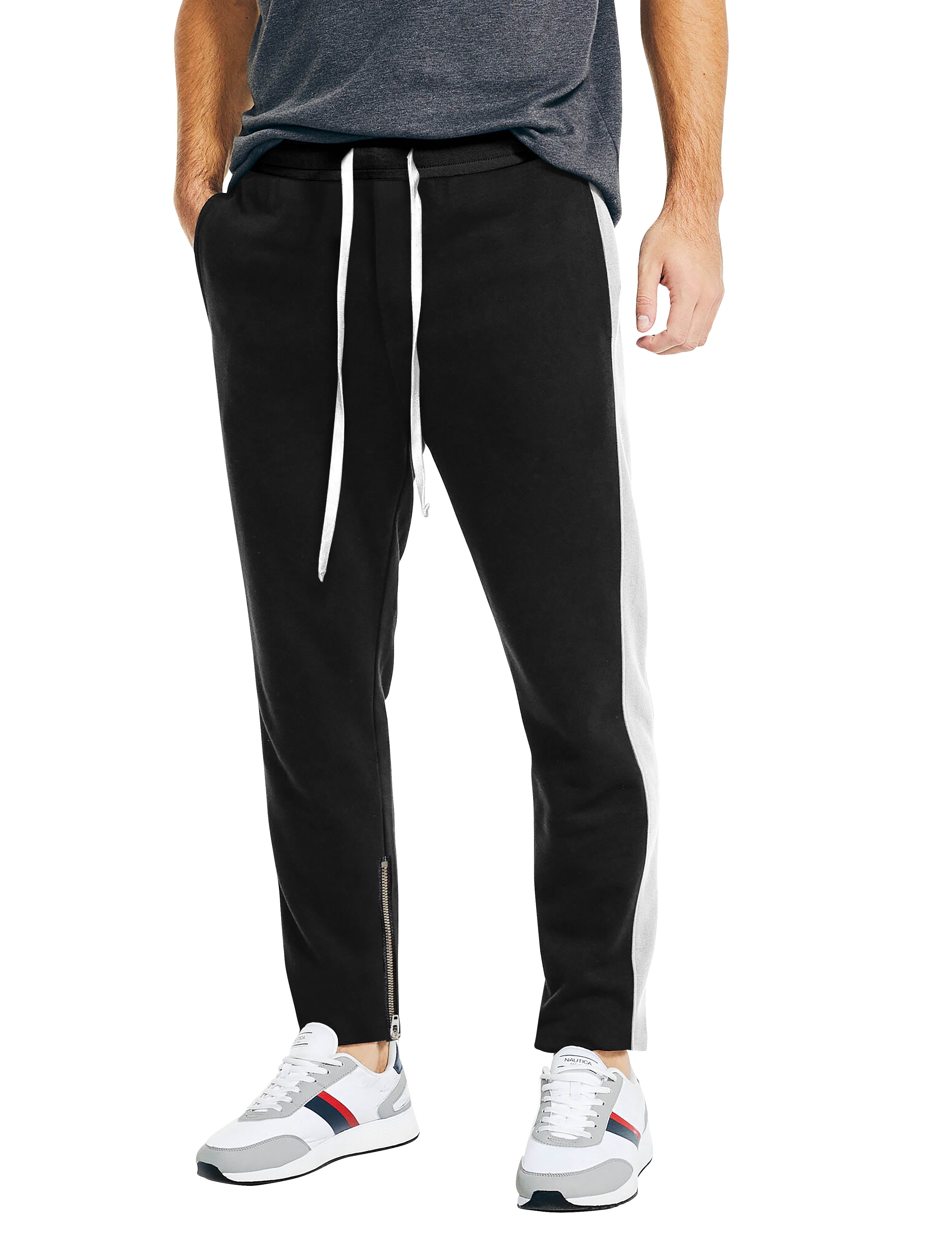 Ma Croix Mens Premium Jersey Track Pants with Ankle Zipper Slim ...