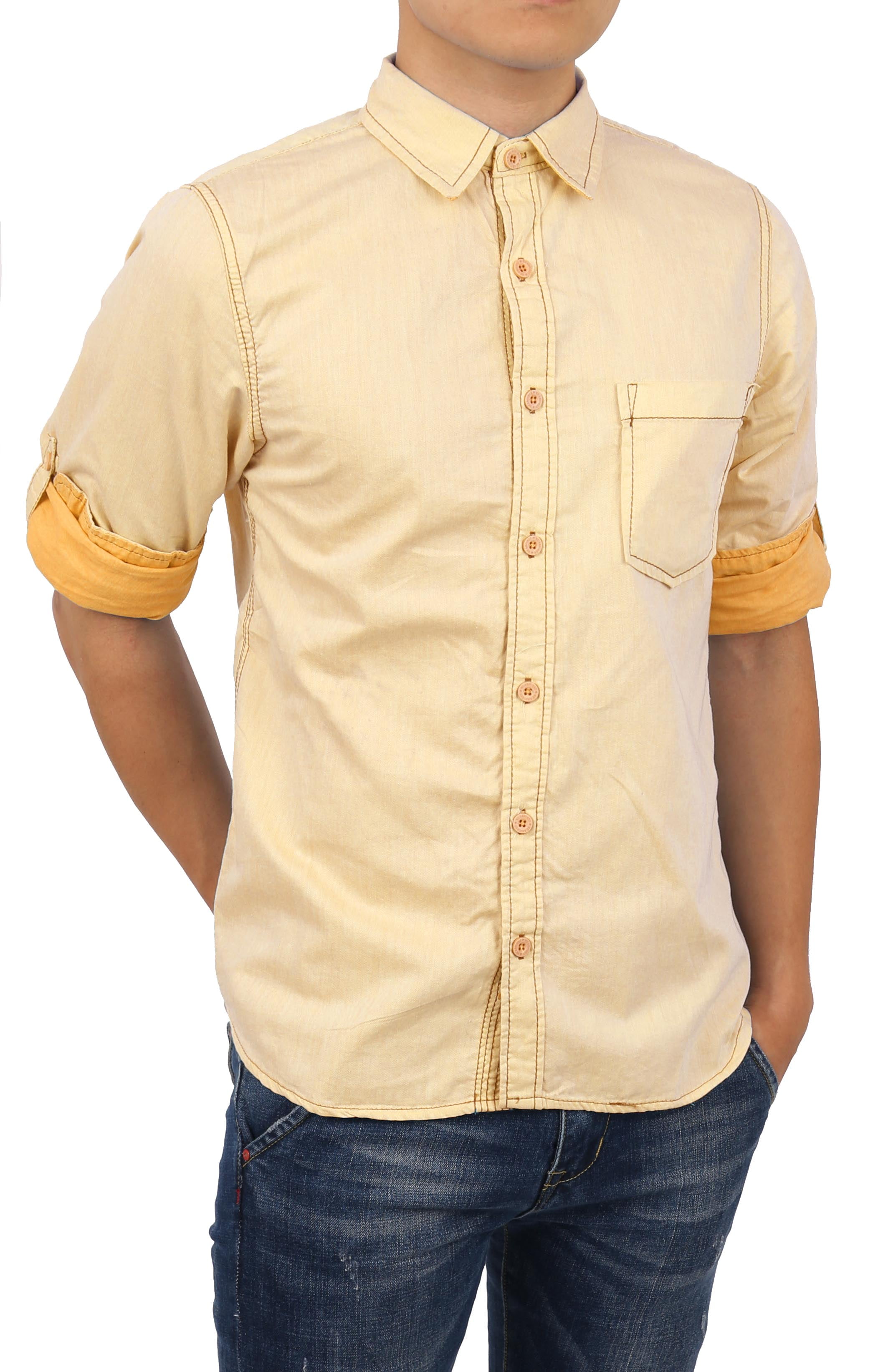 Ma Croix Mens Roll Up Sleeve Collar Button Down Chambray Striped Short ...