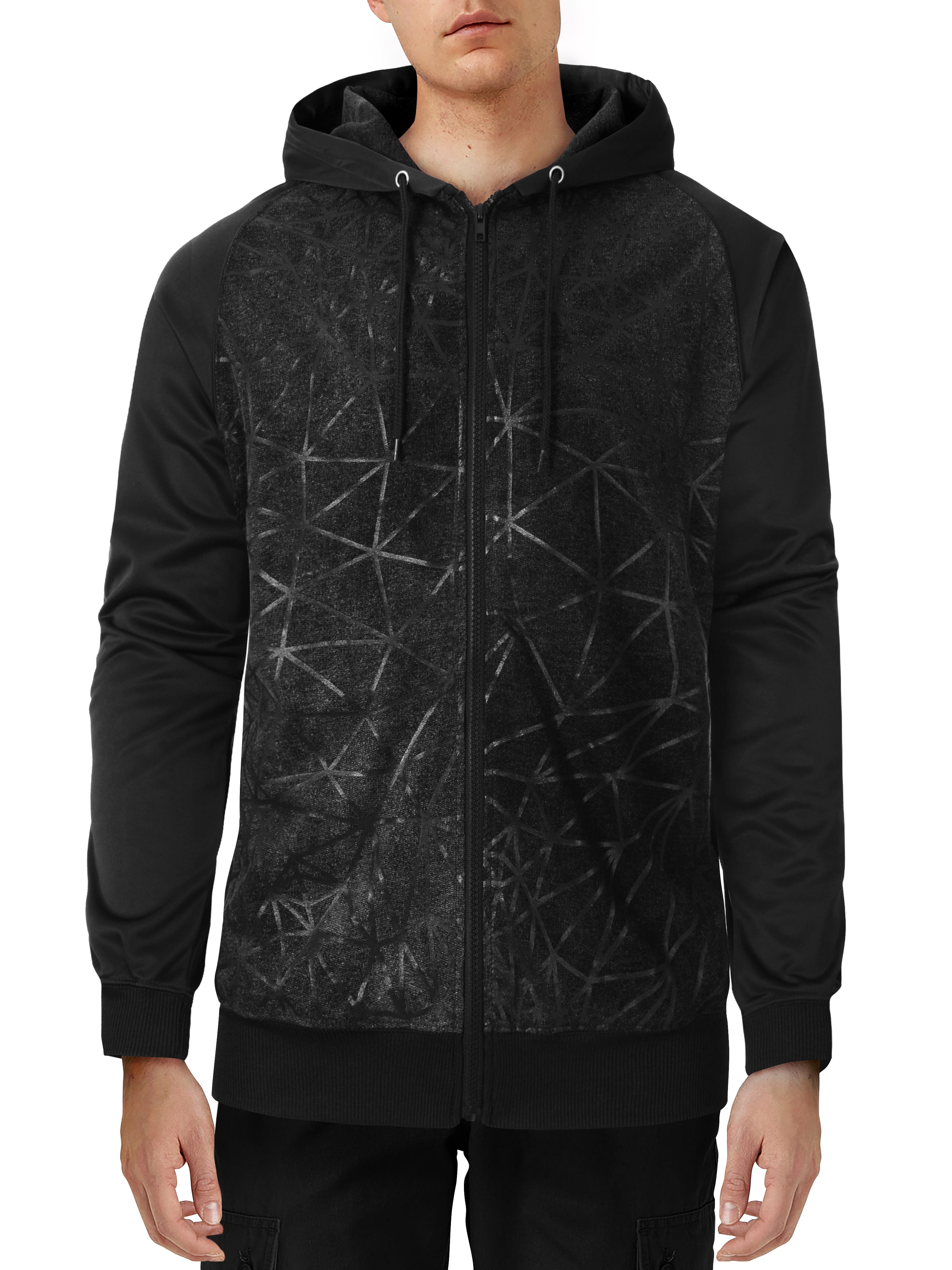 Ma Croix Mens Triangle Pattern Hoodie Zipper Sweater - Walmart.com