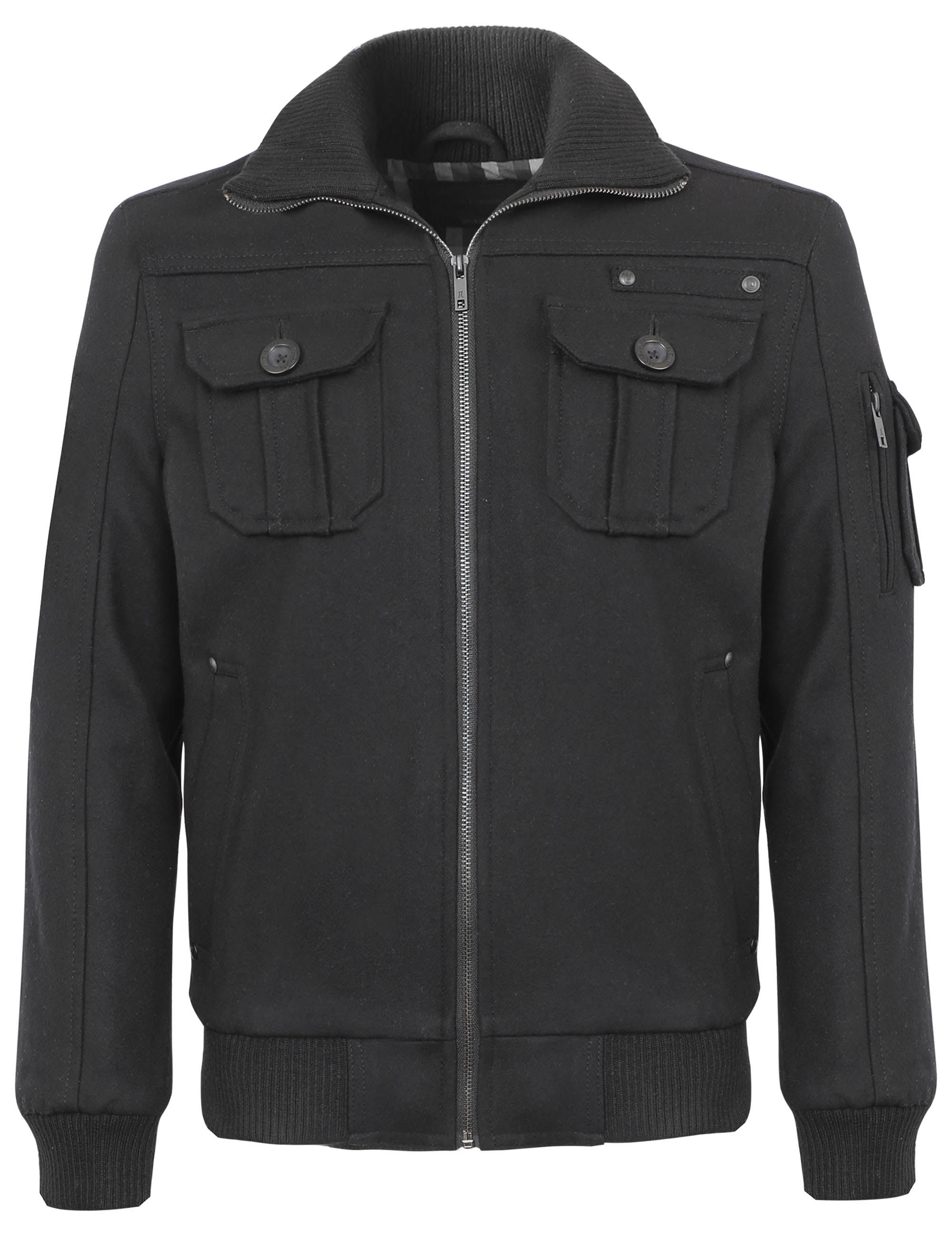 Ma Croix Mens Winter Military Commander Bomber Jacket with Two Front ...